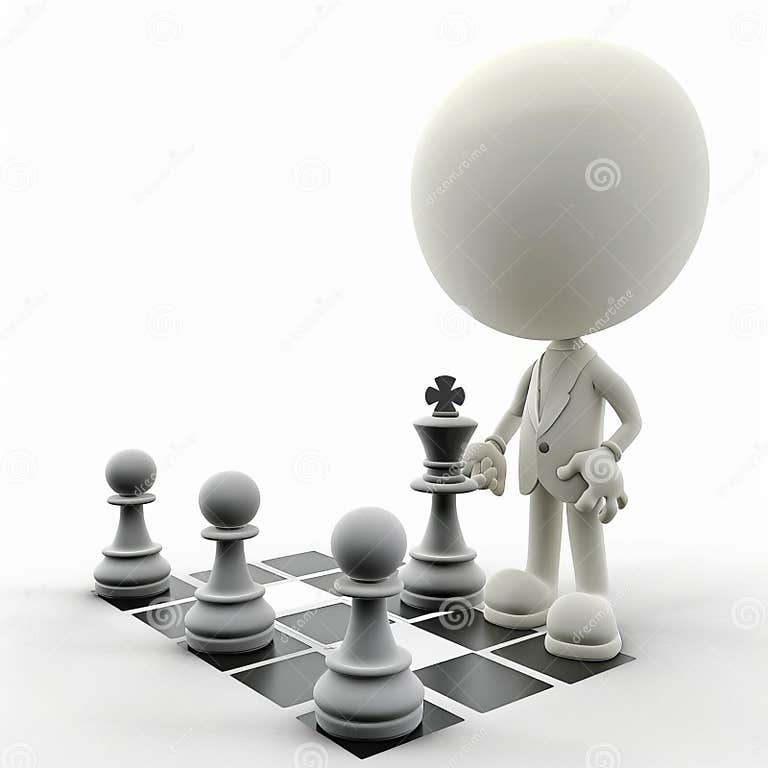 254 Methodical 3D Cartoon Figure Carefully Plotting Out Each Strategic ...