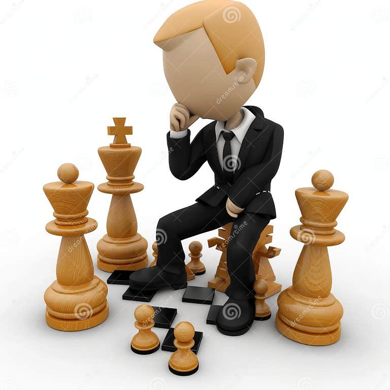 254 Methodical 3D Cartoon Figure Carefully Plotting Out Each Strategic ...