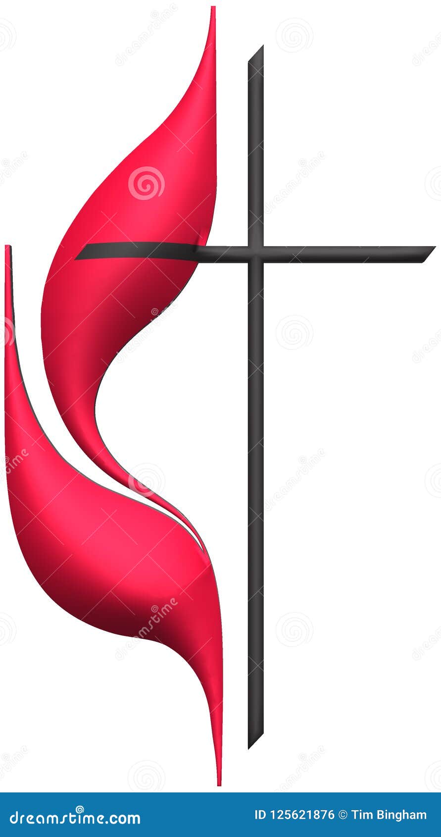 Cross On The Flame Bible Church Logo Cartoon Vector | CartoonDealer.com ...