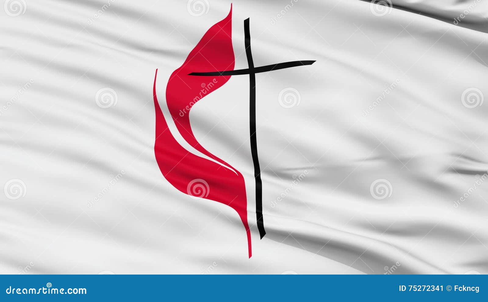 Methodist Cross Flame Religious Close Up Waving Flag Stock Video ...