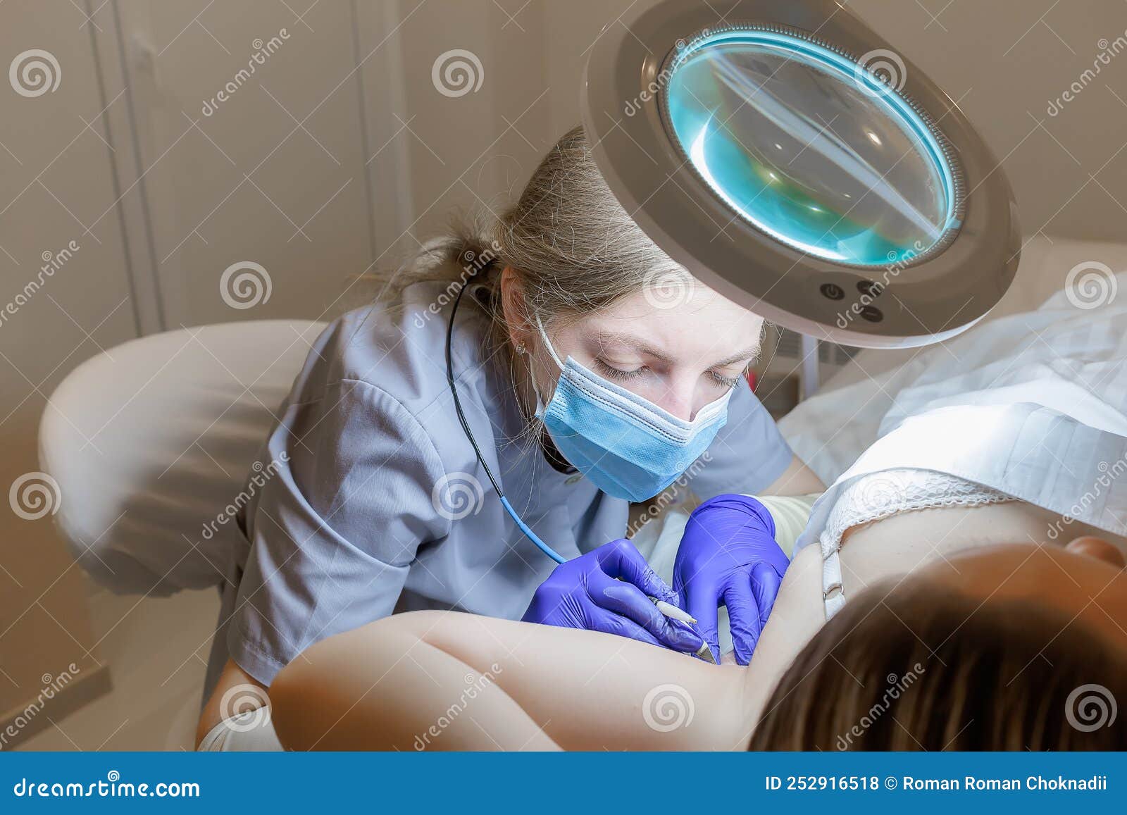 Methodological Rooms Under the LED Lamp, the Master Performs the ...