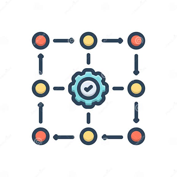 Color Illustration Icon for Methodology, Modus Operandi and Cycle Stock ...