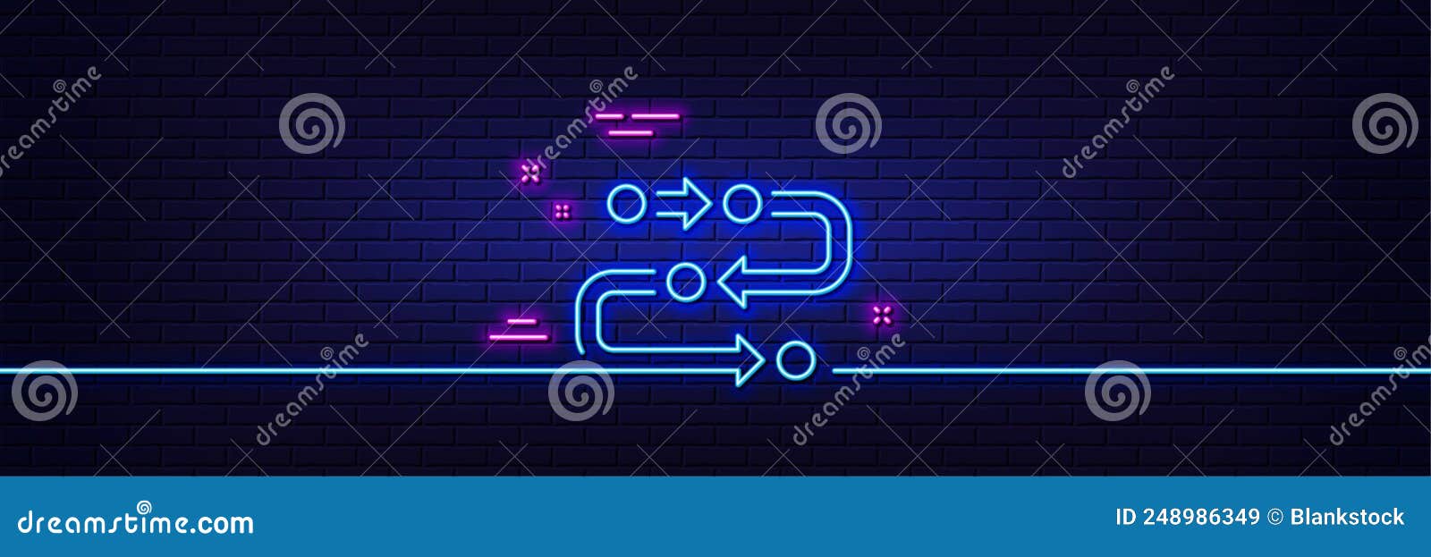Methodology Line Icon. Development Process Sign. Neon Light Glow Effect ...