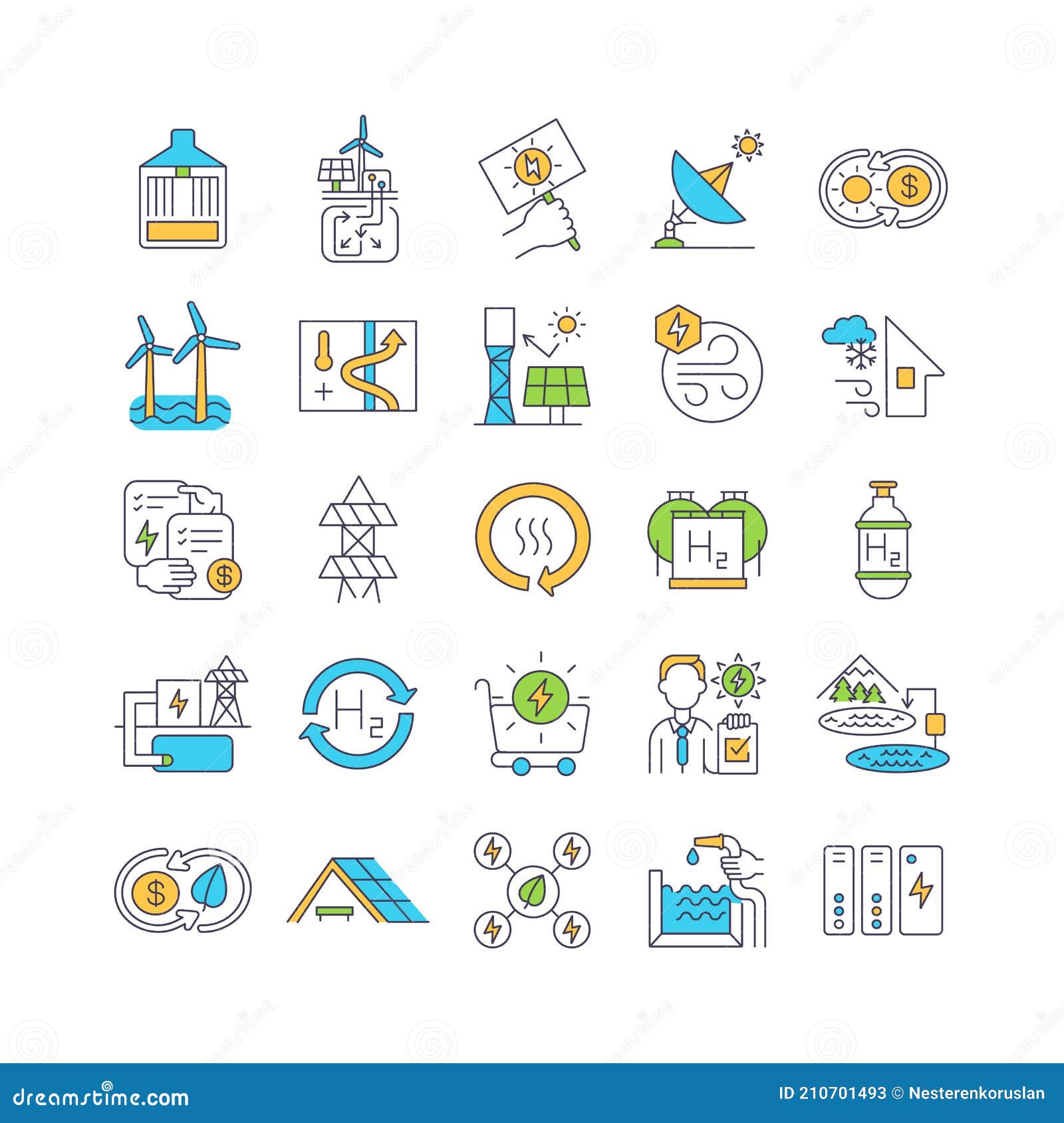 Methods Of Generating Electricity Not Air Pollution RGB Color Icons Set ... Methods Of Generating Electricity Not Air Pollution RGB Color Icons Set ...