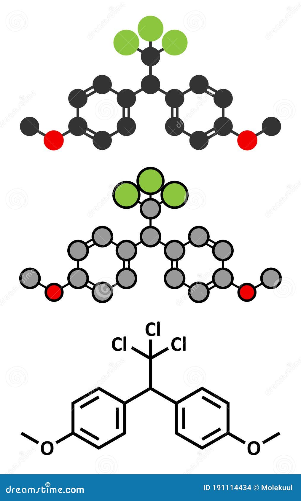 Methoxychlor Pesticide Molecule Stock Vector - Illustration of circle ...