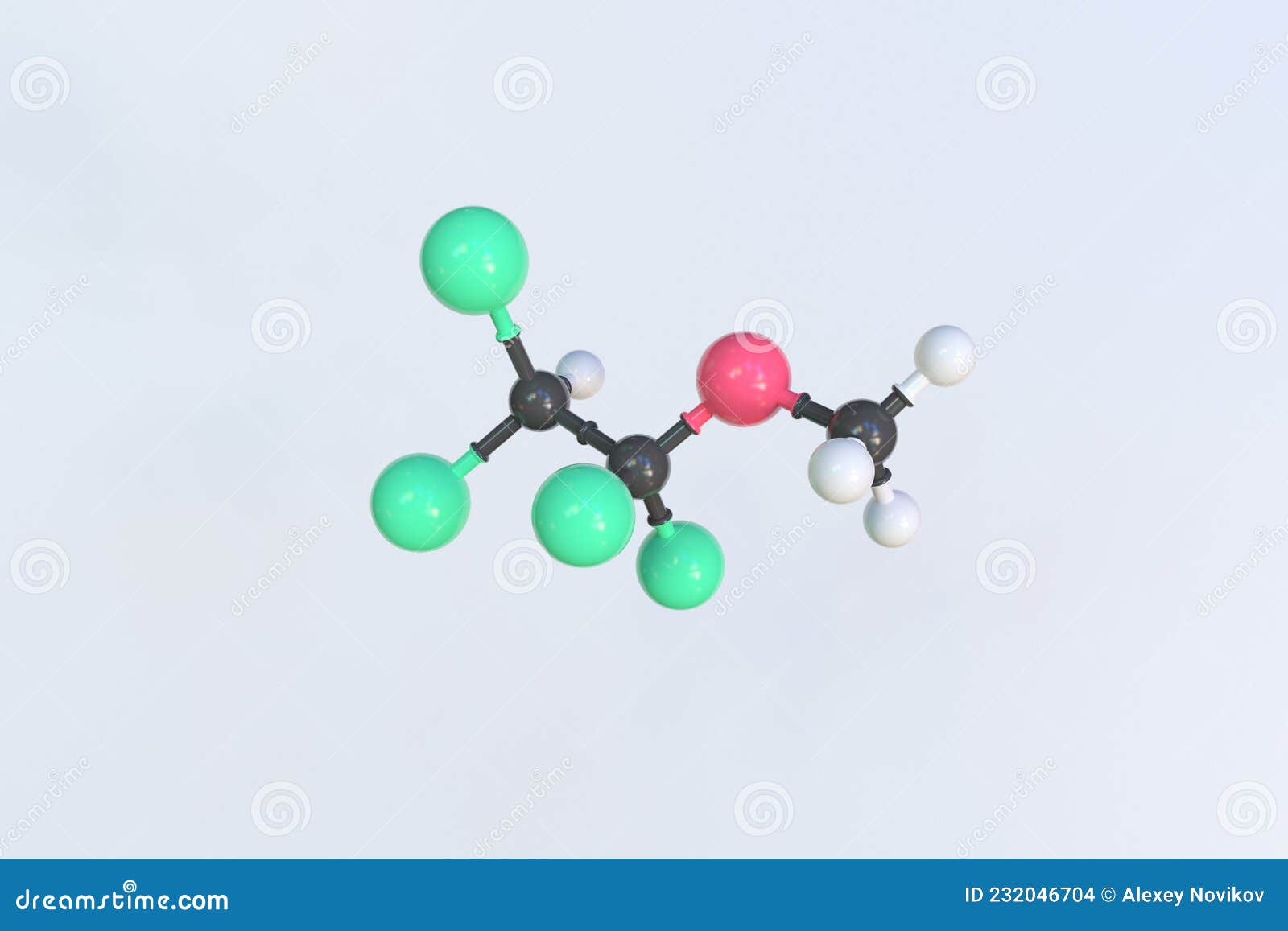 Methoxyflurane Molecule Made with Balls, Scientific Molecular Model. 3D ...