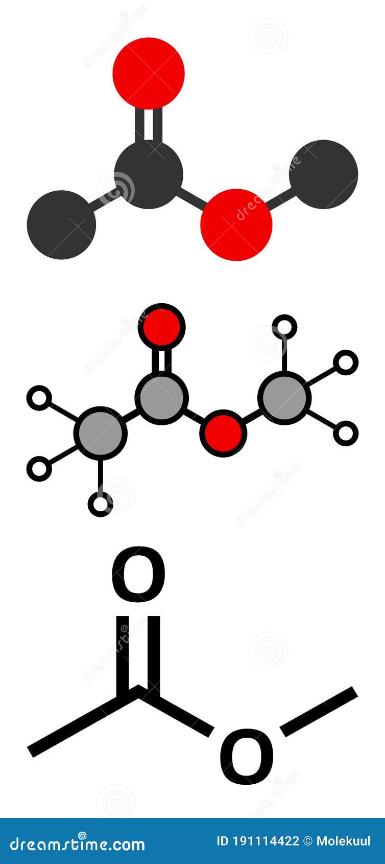 Methyl Acetate Solvent Molecule. Skeletal Formula.. Cartoon Vector ...