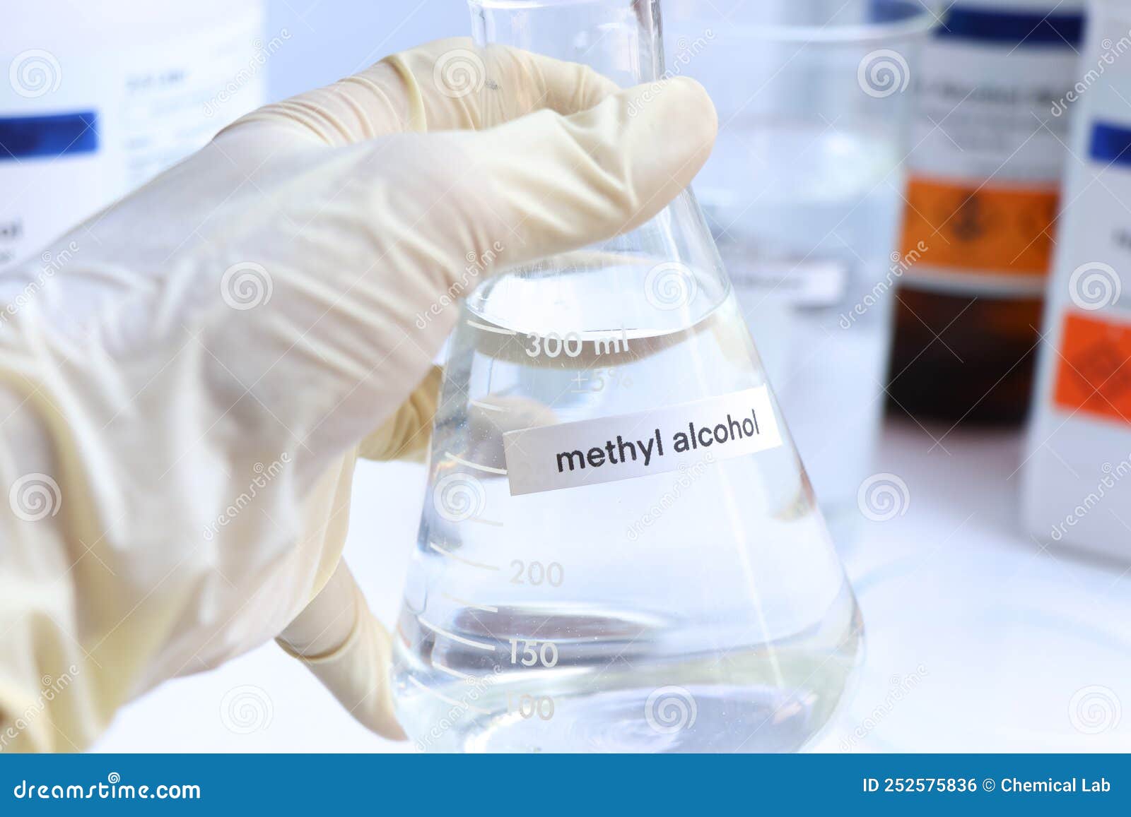 Methyl Alcohol, a Flammable Chemical in a Laboratory Stock Photo ...