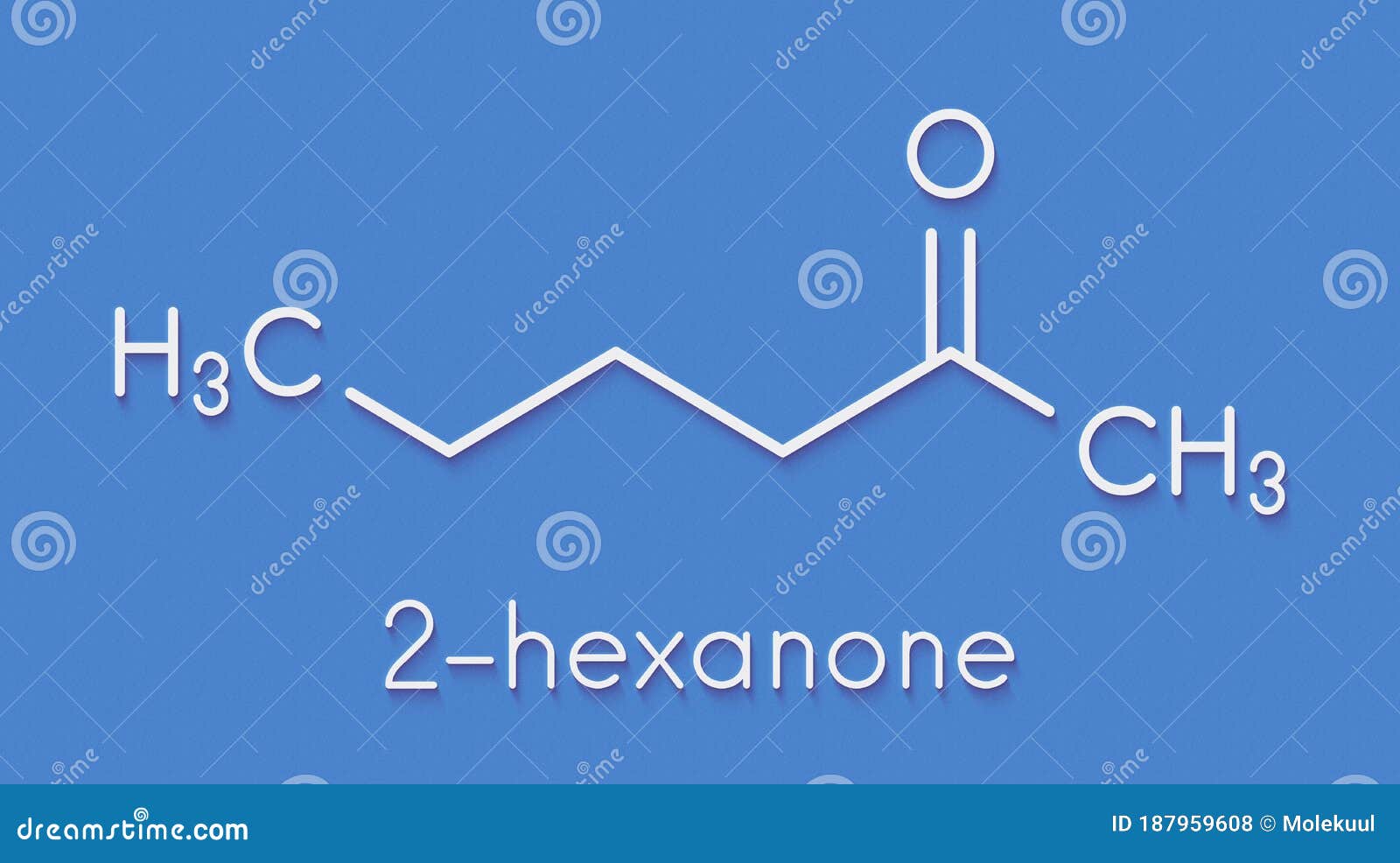 Methyl Butyl Ketone MBK, 2-hexanone Solvent Molecule. Skeletal Formula ...