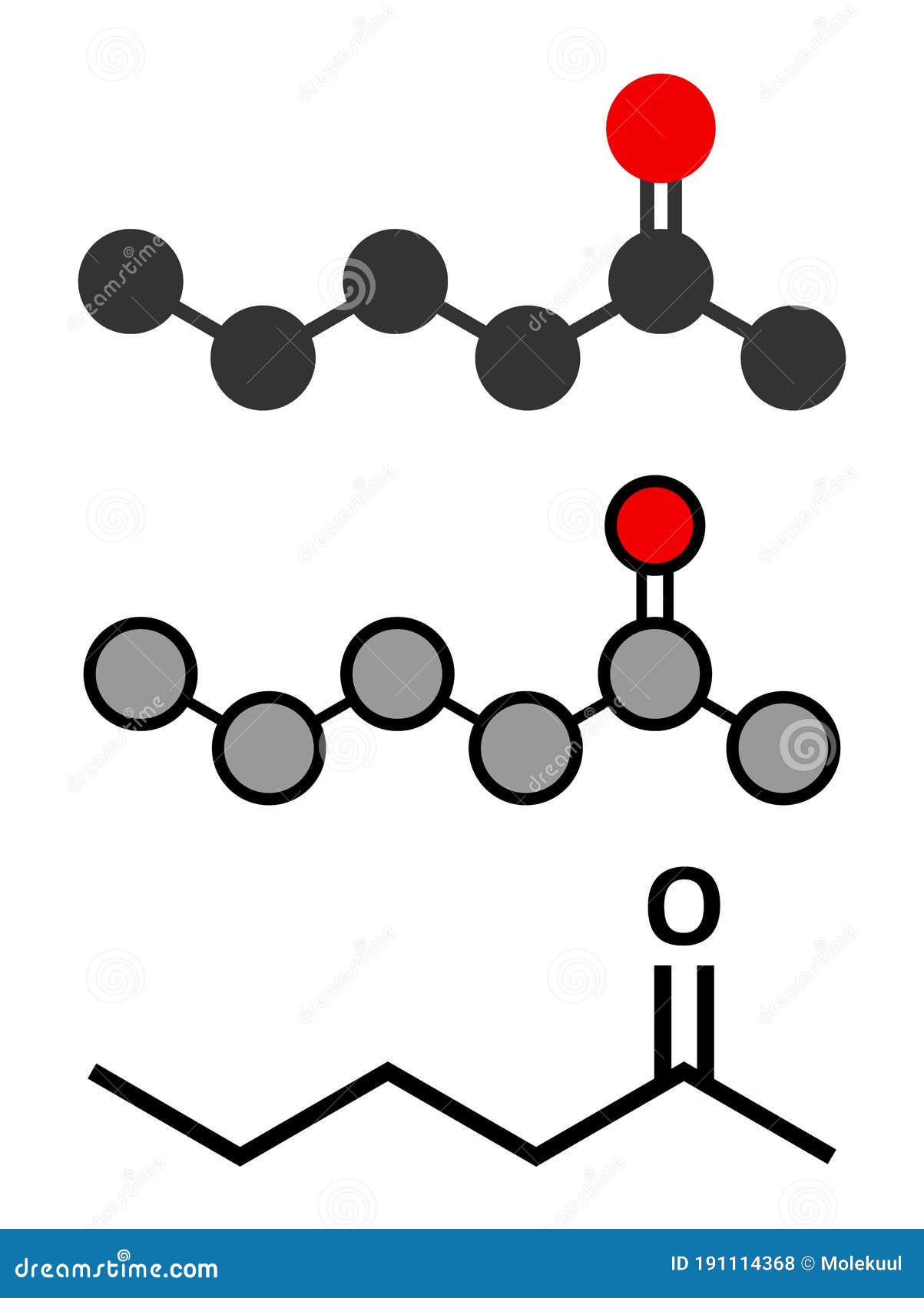 Methyl Butyl Ketone (MBK, 2-hexanone) Solvent Molecule Vector ...