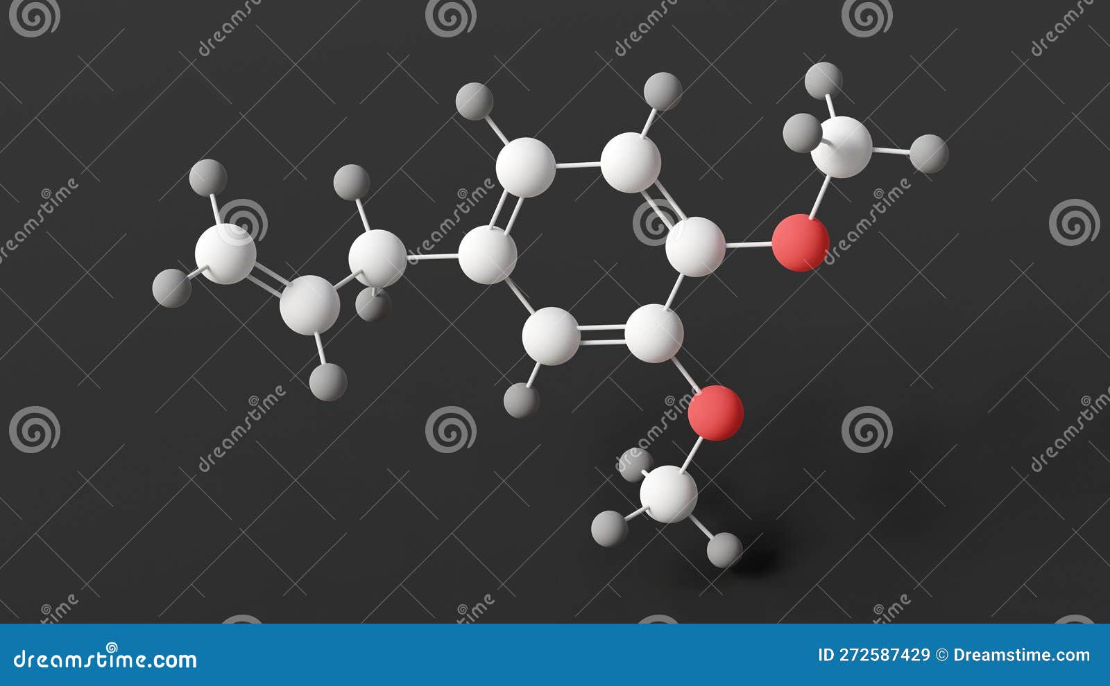Methyl Eugenol Molecule, Molecular Structure, Phenylpropene, Ball And ...