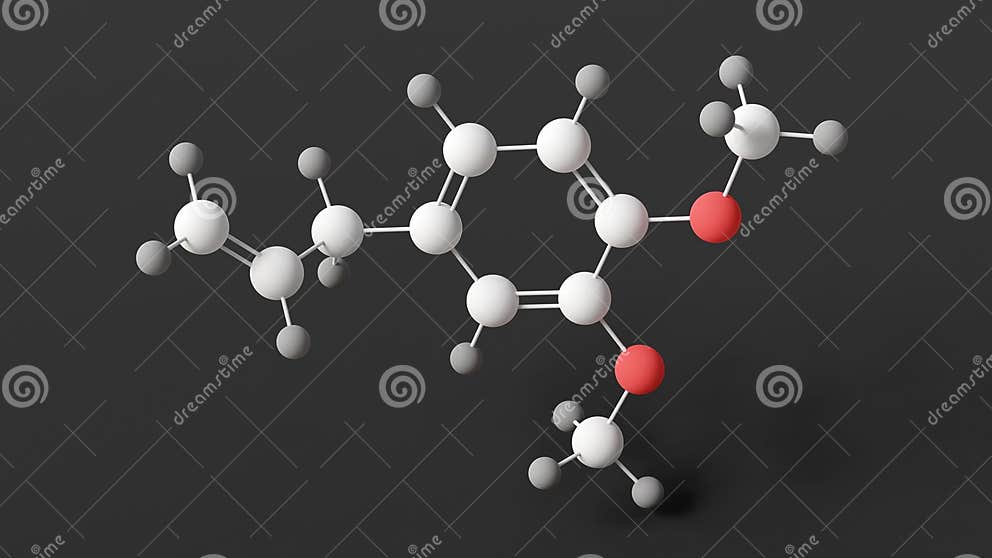 Methyl Eugenol Molecule, Molecular Structure, Phenylpropene, Ball and Stick 3d Model, Structural ...