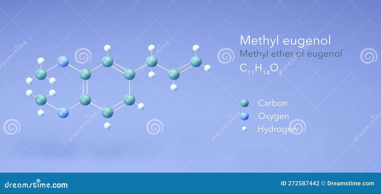Methyl Eugenol Molecule, Molecular Structures, Phenylpropene, 3d Model ...