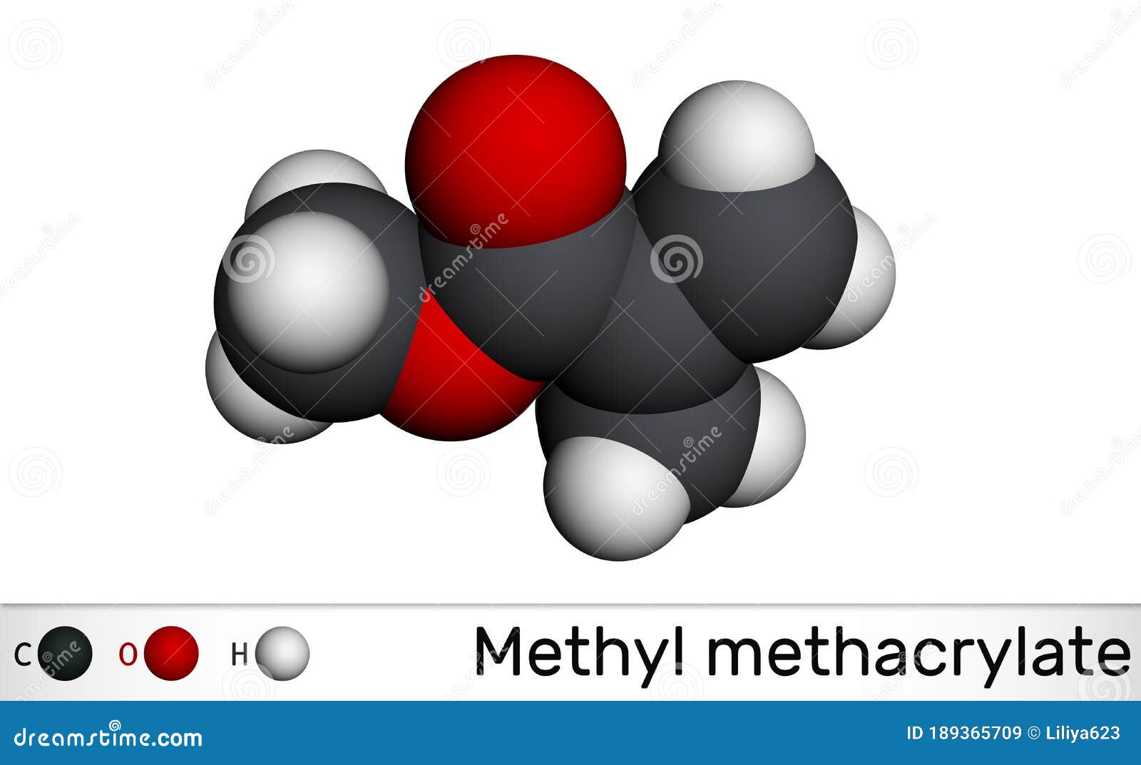 Methyl Methacrylate, MMA Molecule. it is Methyl Ester of Methacrylic ...