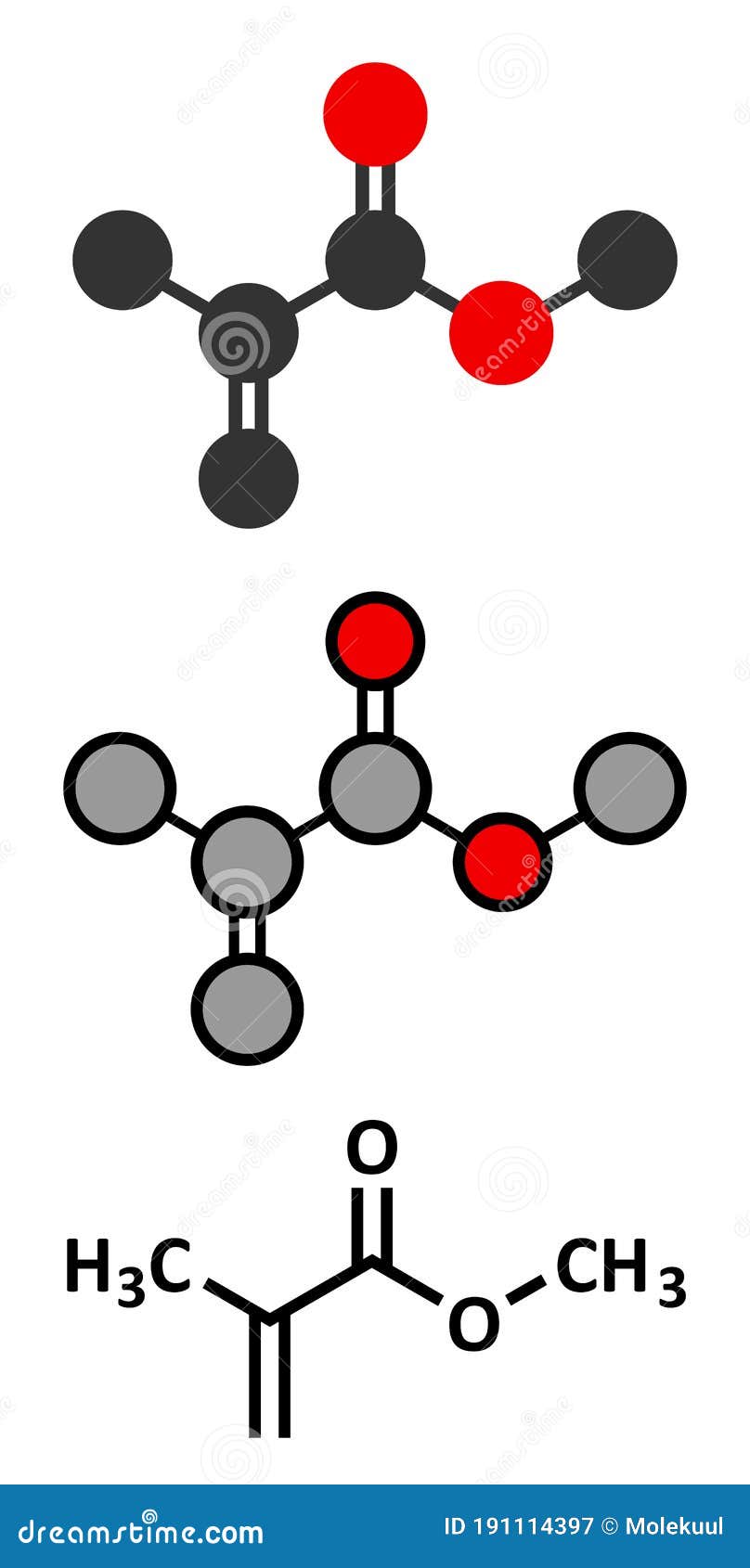 Methyl Methacrylate, Molecular Structures, Methyl Ester, 3d Model ...