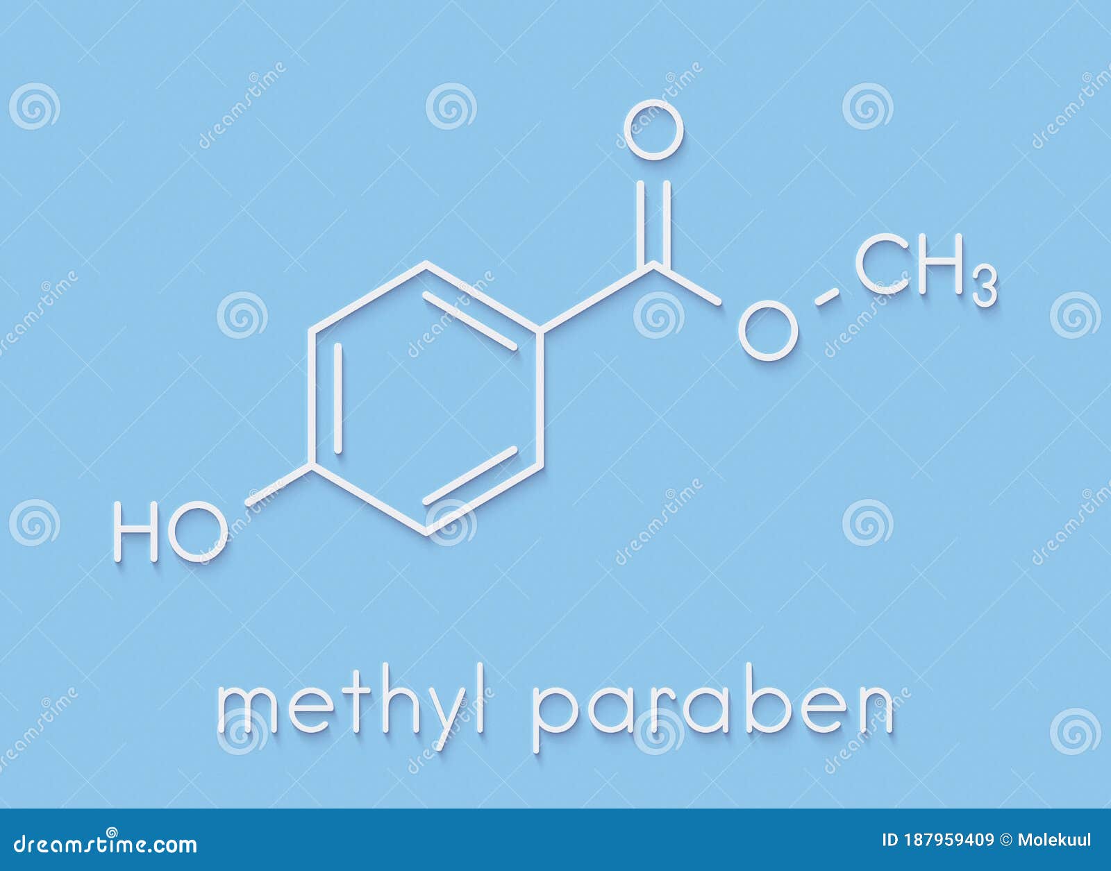 Methyl Paraben Preservative Molecule. Skeletal Formula. Stock ...