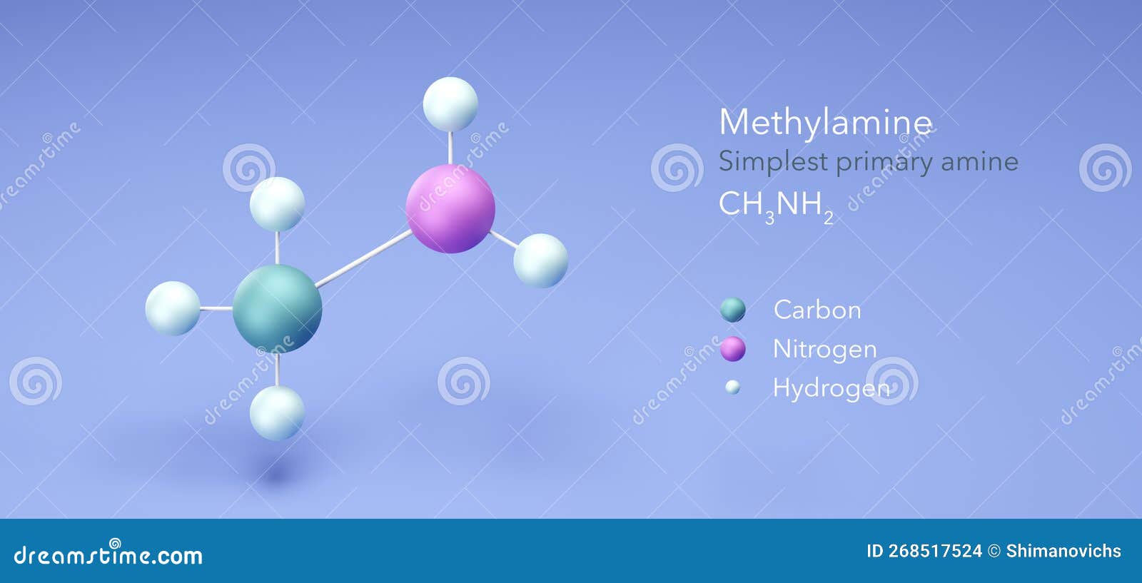 Methylamine, Molecular Structures, Ch3nh2, 3d Model, Structural ...