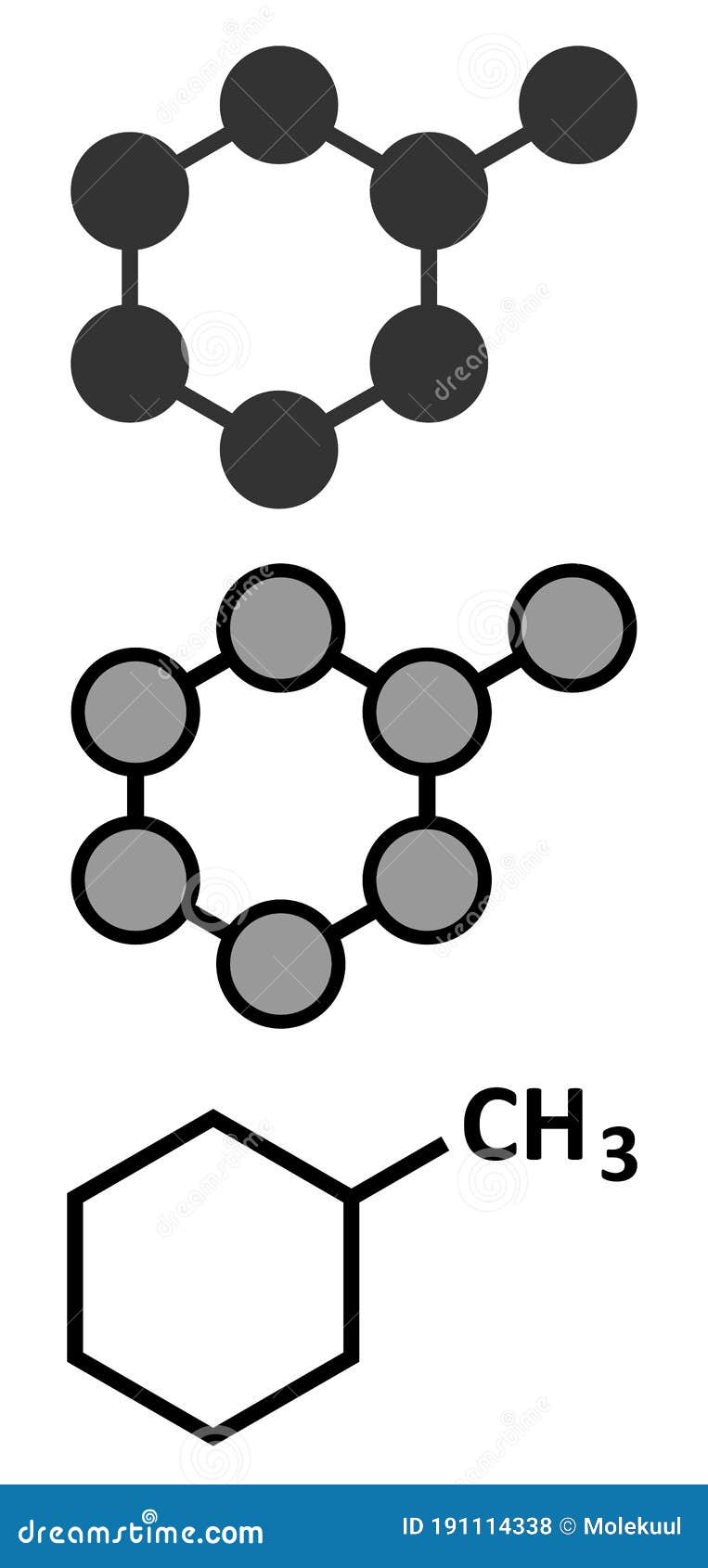 Methylcyclohexane Solvent Molecule Stock Vector - Illustration of ...
