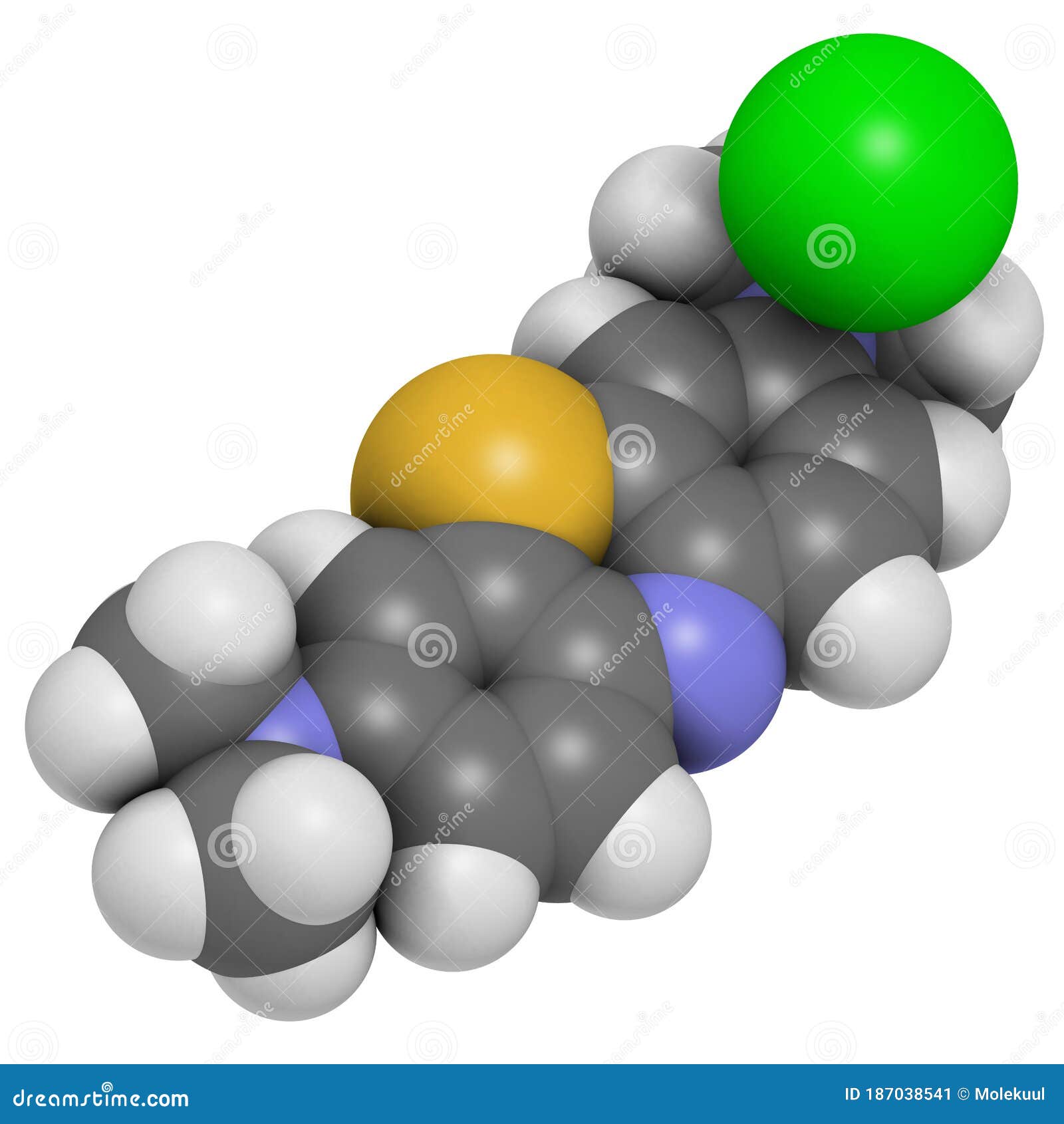 Methylene Blue, Methylthioninium Chloride, C16H18ClN3S Molecule. It Is ...