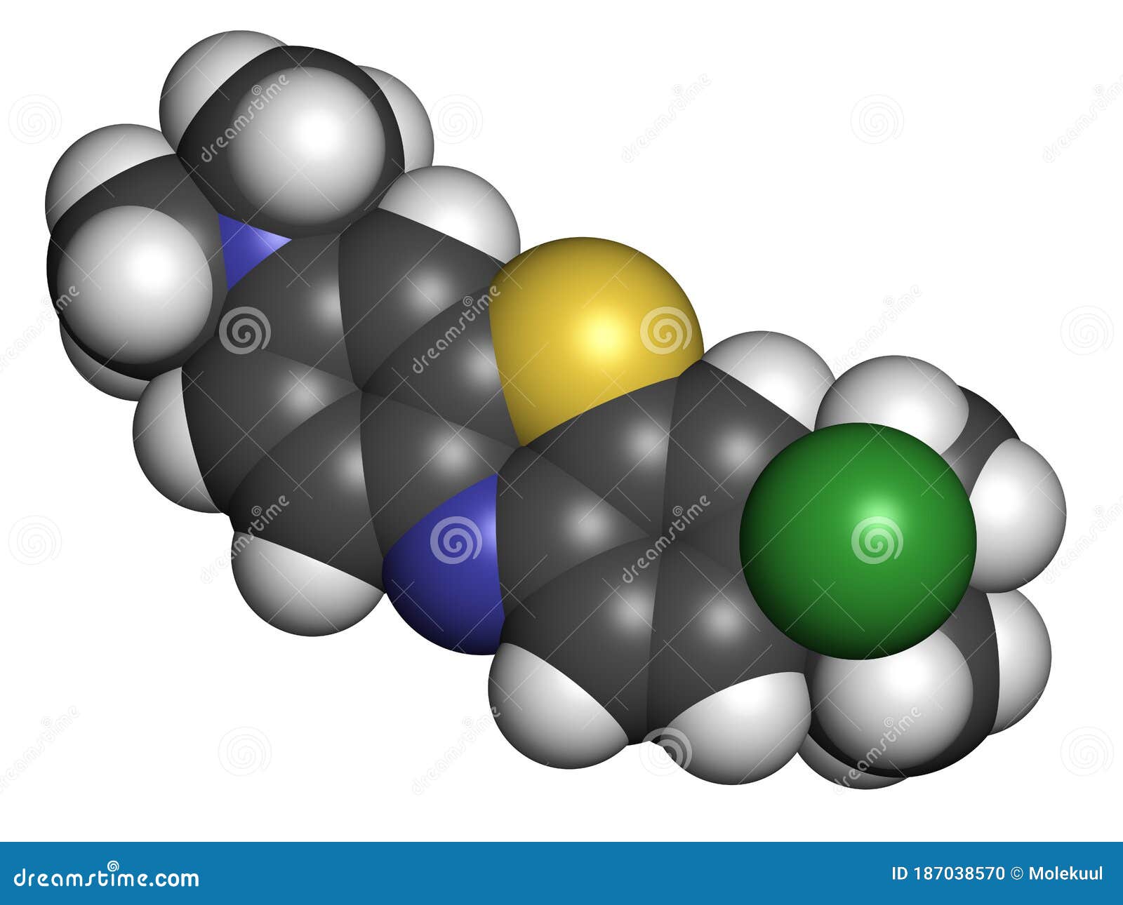 Methylene Blue, Methylthioninium Chloride, C16H18ClN3S Molecule. It Is ...