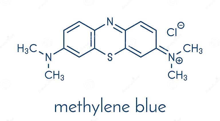 Methylene Blue Methylthionium Chloride Dye Molecule. Skeletal Formula ...