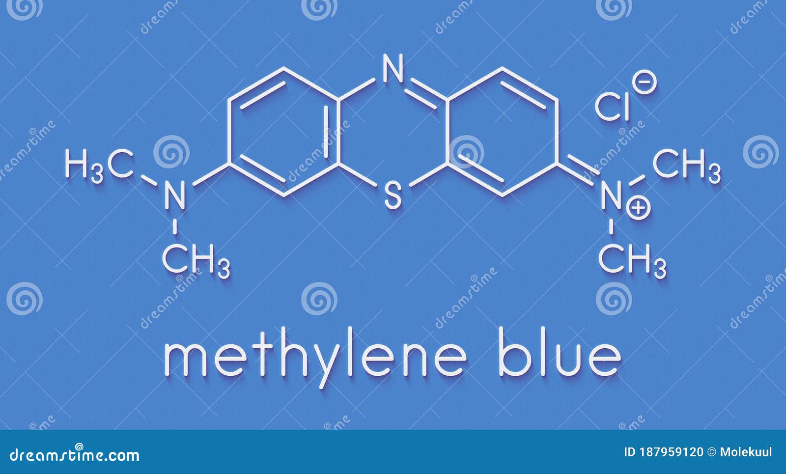 Methylene Blue Methylthionium Chloride Dye Molecule. Skeletal Formula ...