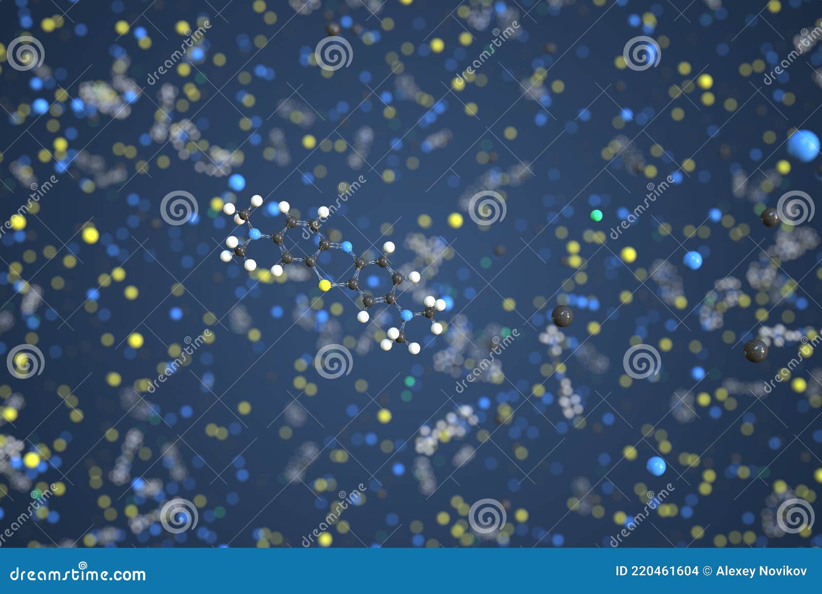 Methylene Blue (methylthionium Chloride) Dye Molecule Cartoon Vector ...