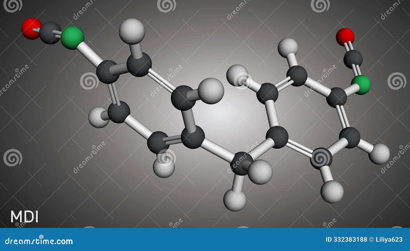 Methylene Diphenyl Diisocyanate, MDI Molecule. it is Core Component in ...