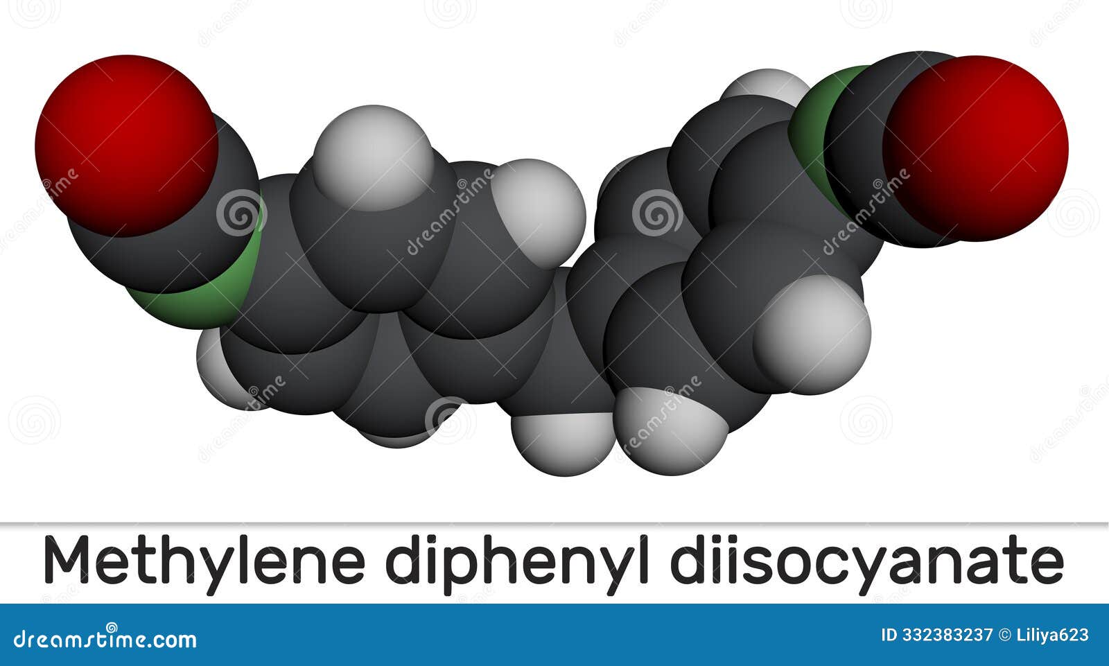 Methylene Diphenyl Diisocyanate, Structural Chemical Formula, Dark Blue ...