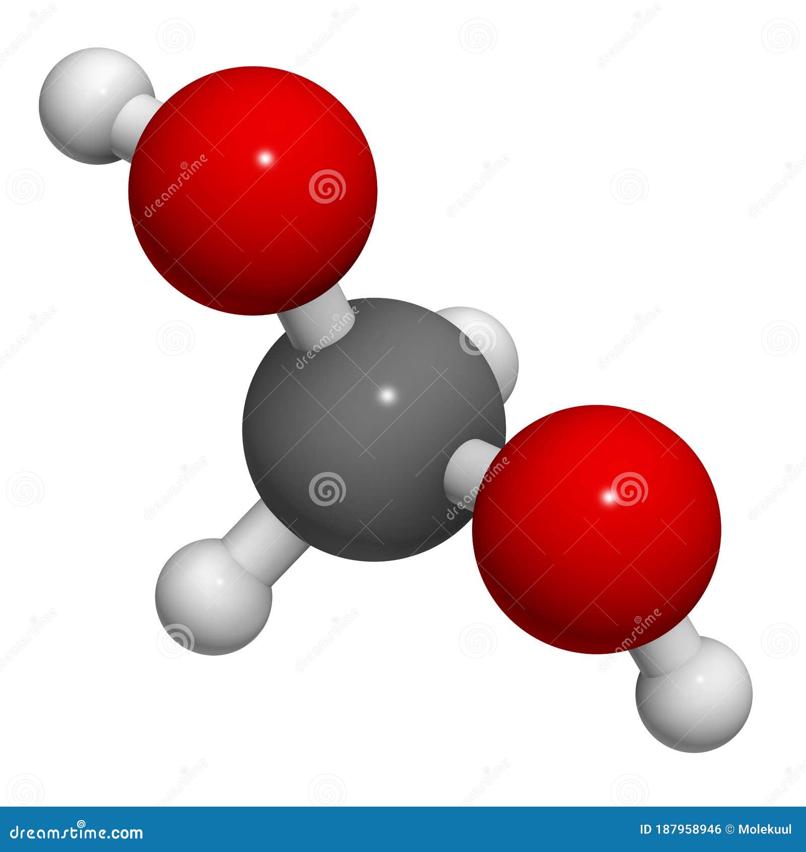 Methylene Glycol Methanediol, Formaldehyde Monohydrate Molecule. Formed ...