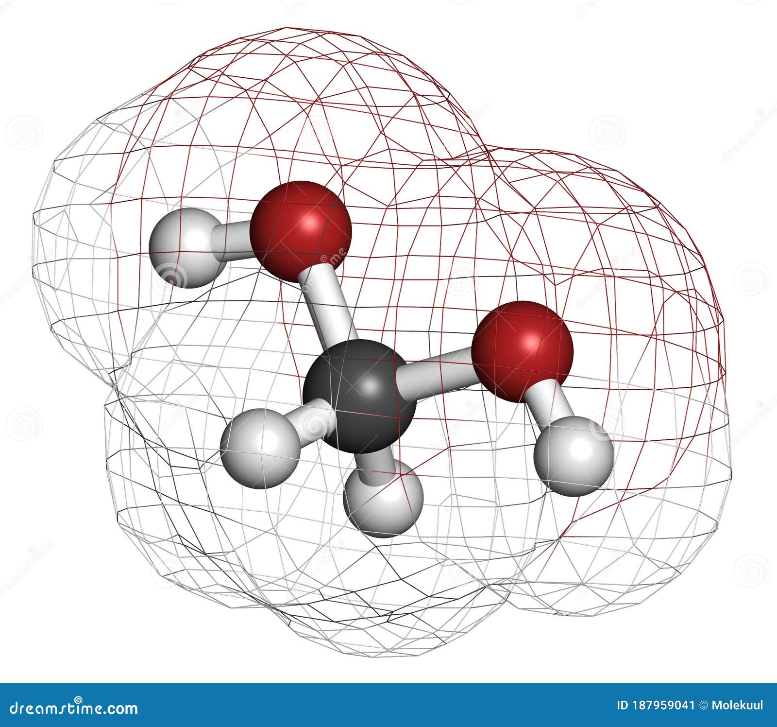 Methylene Glycol Methanediol, Formaldehyde Monohydrate Molecule. Formed ...