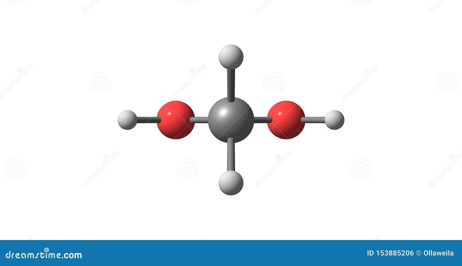 Methylene Glycol Methanediol, Formaldehyde Monohydrate Molecule. Formed ...
