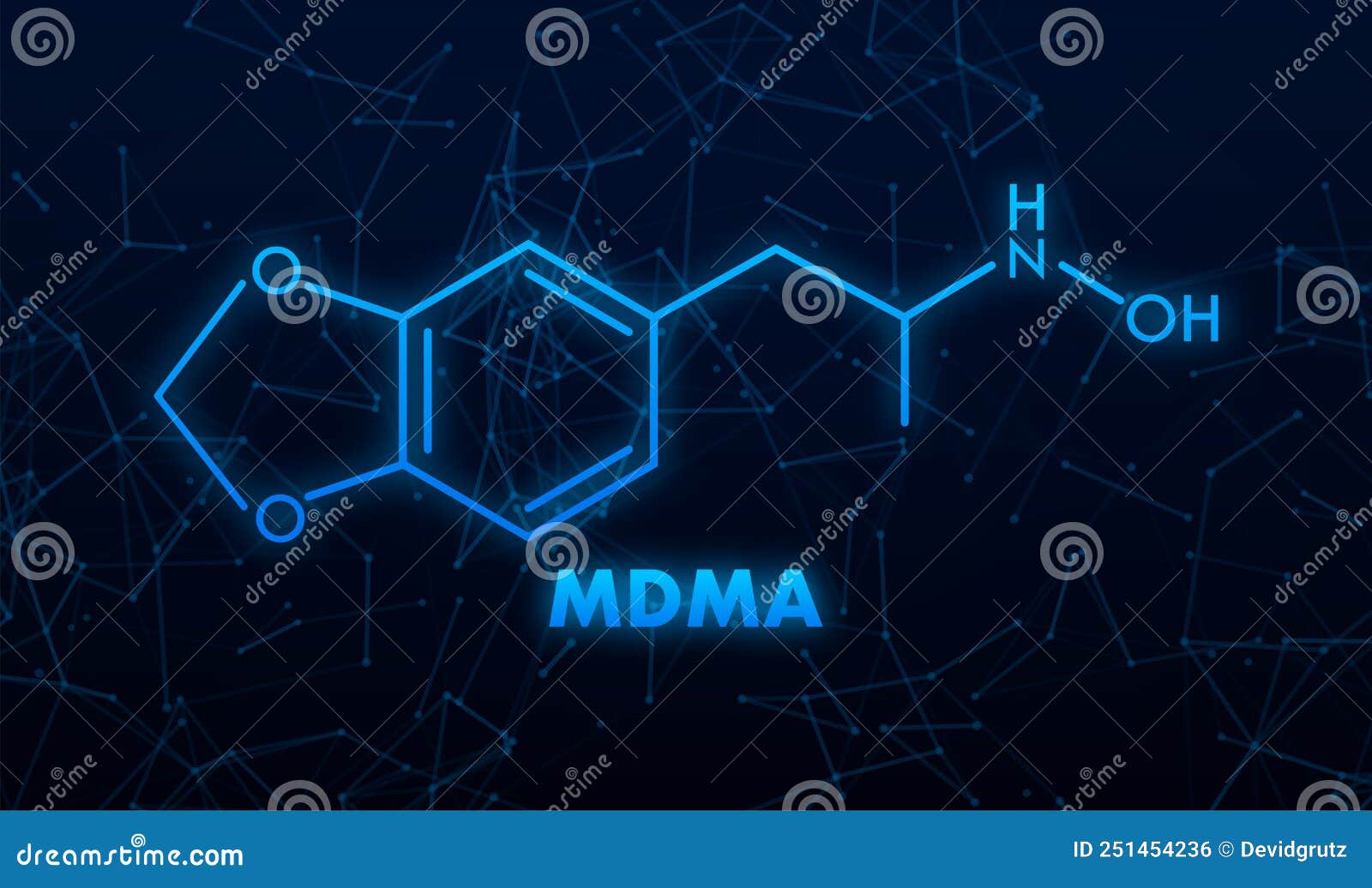 3,4-methylenedioxymethamphetamine MDMA, XTC Drug Molecule. Royalty-Free ...