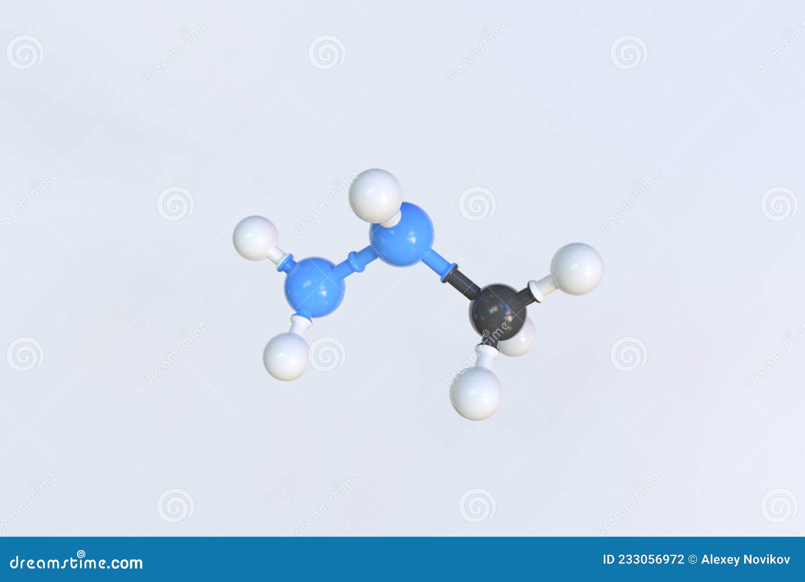 Methylhydrazine Molecule Made with Balls, Isolated Molecular Model. 3D ...