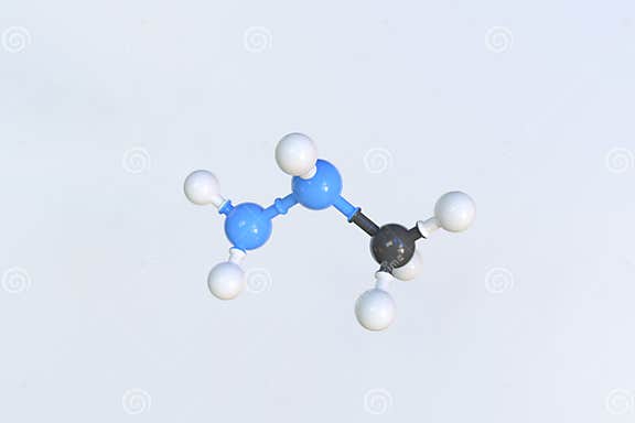 Methylhydrazine Molecule Made with Balls, Isolated Molecular Model. 3D ...