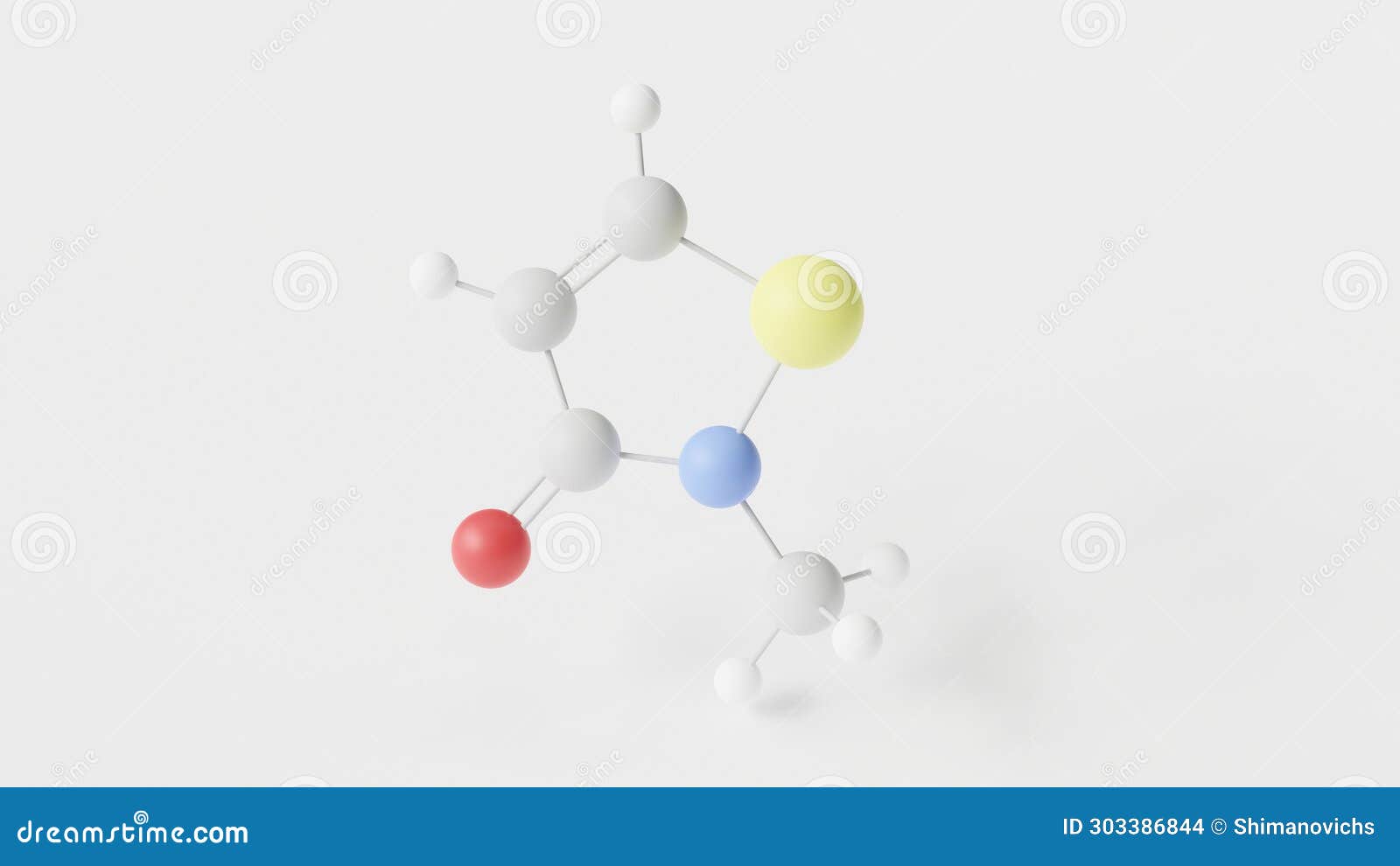 Methylisothiazolinone Molecule 3d, Molecular Structure, Ball and Stick ...