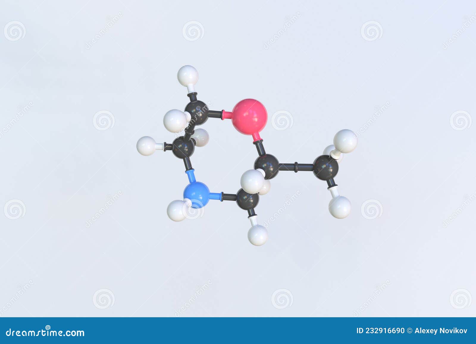 Methylmorpholine Molecule Made with Balls, Scientific Molecular Model ...