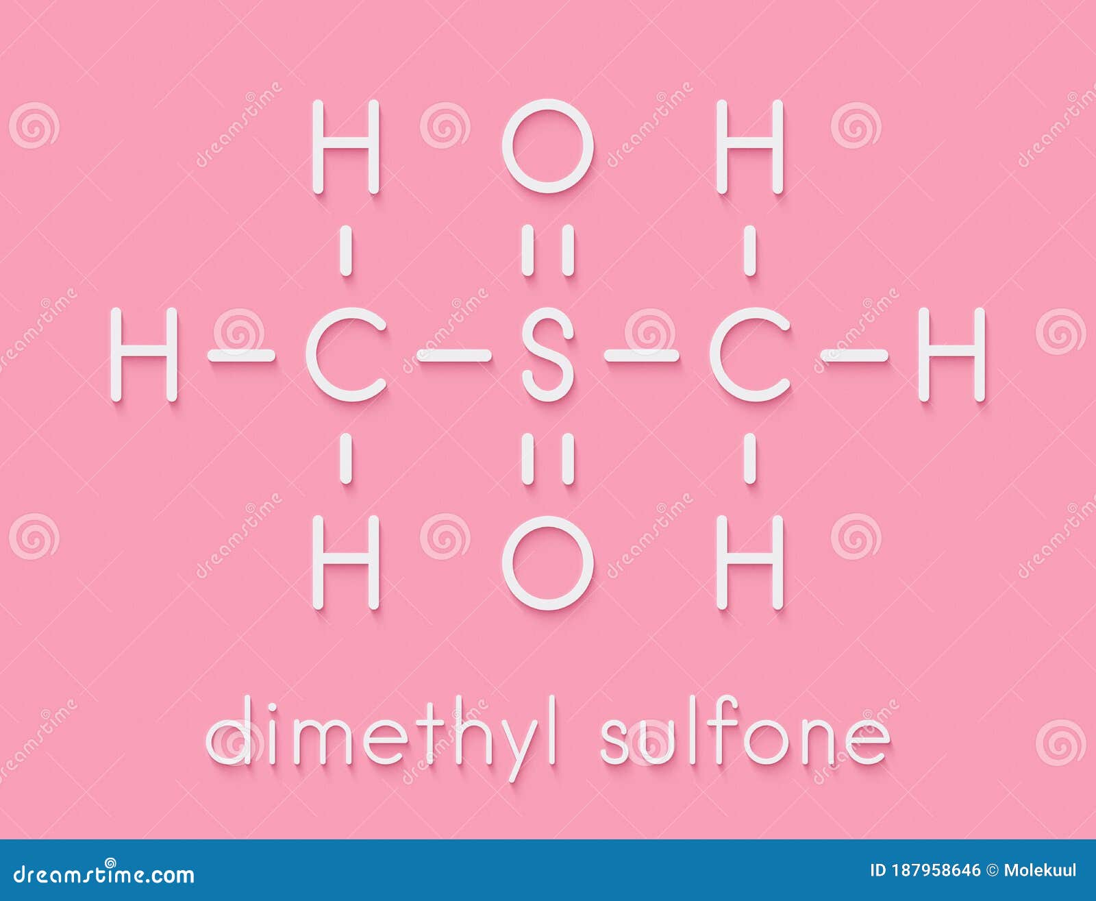Methylsulfonylmethane, MSM, Methyl Sulfone, Dimethyl Sulfone Molecule ...