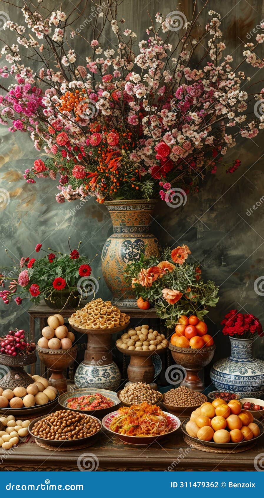 Meticulously Arranged Nowruz Haft-seen Table Stock Photo - Image of ...