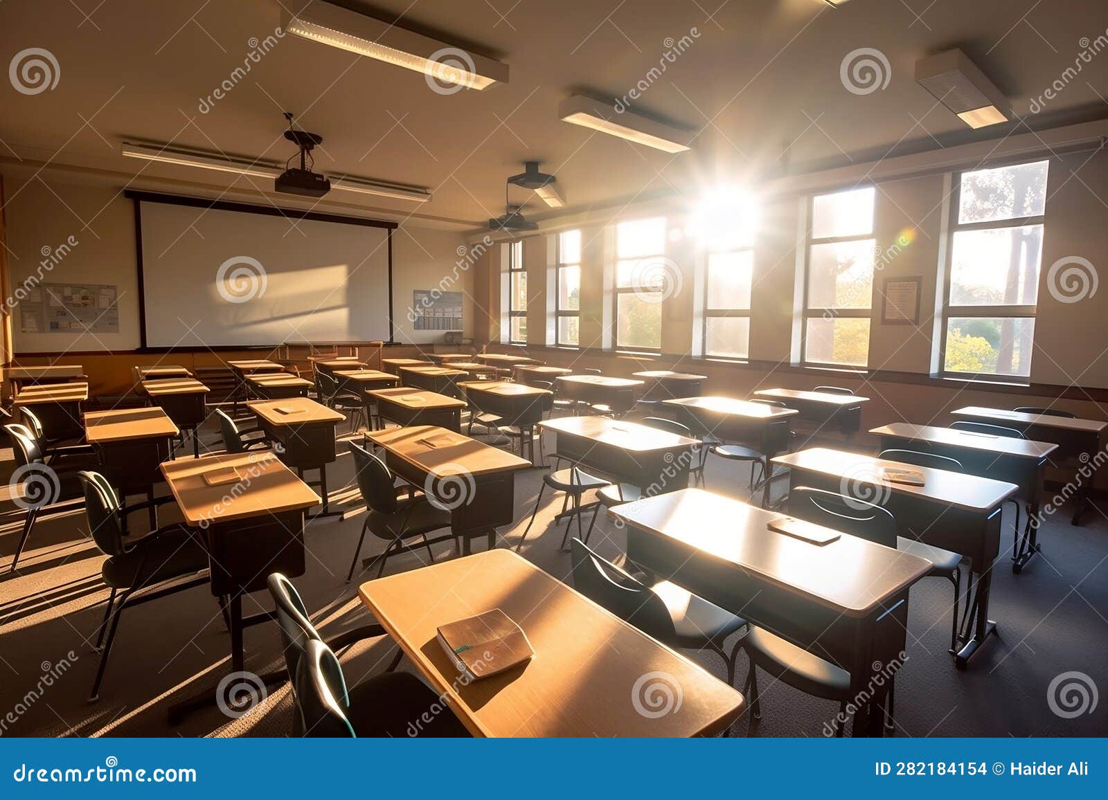 A Meticulously Arranged and Well-organized Classroom, Generative Ai ...