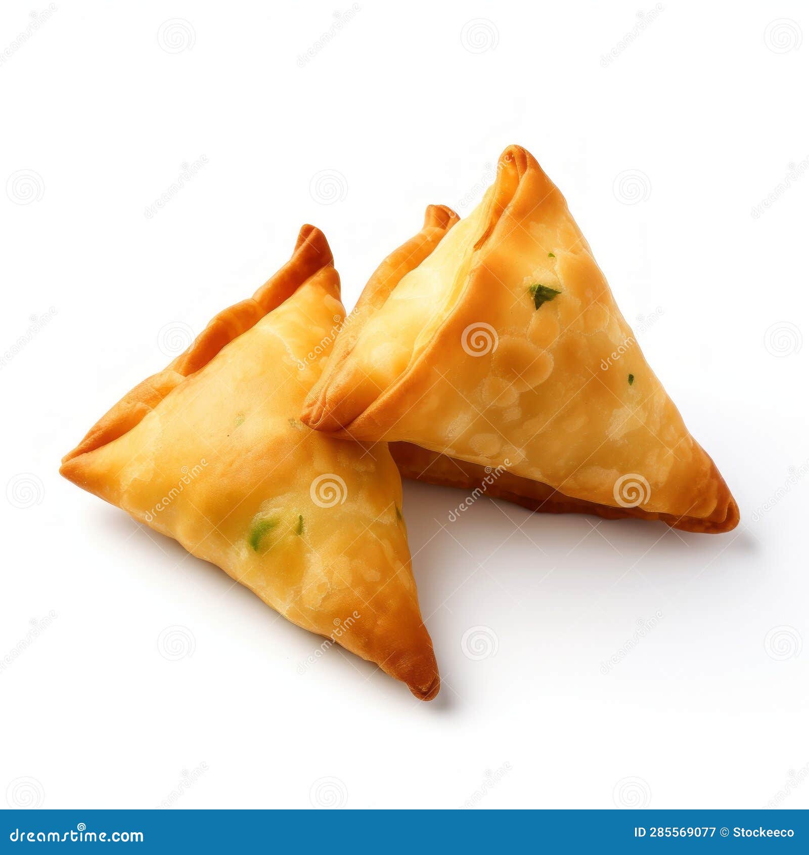 Meticulously Crafted Samosa Pizza Triangle on White Background Stock ...