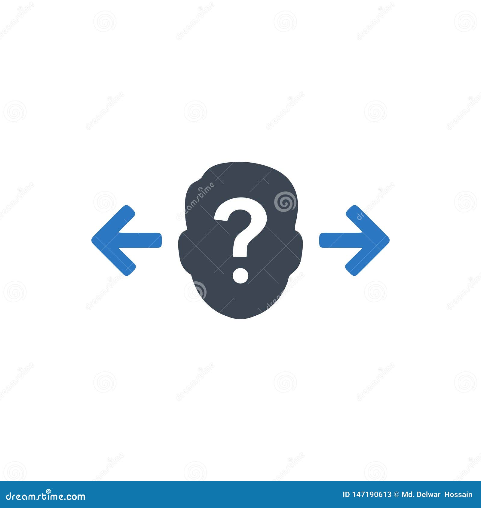 Confusion in Decision Making Icon Stock Vector - Illustration of ...