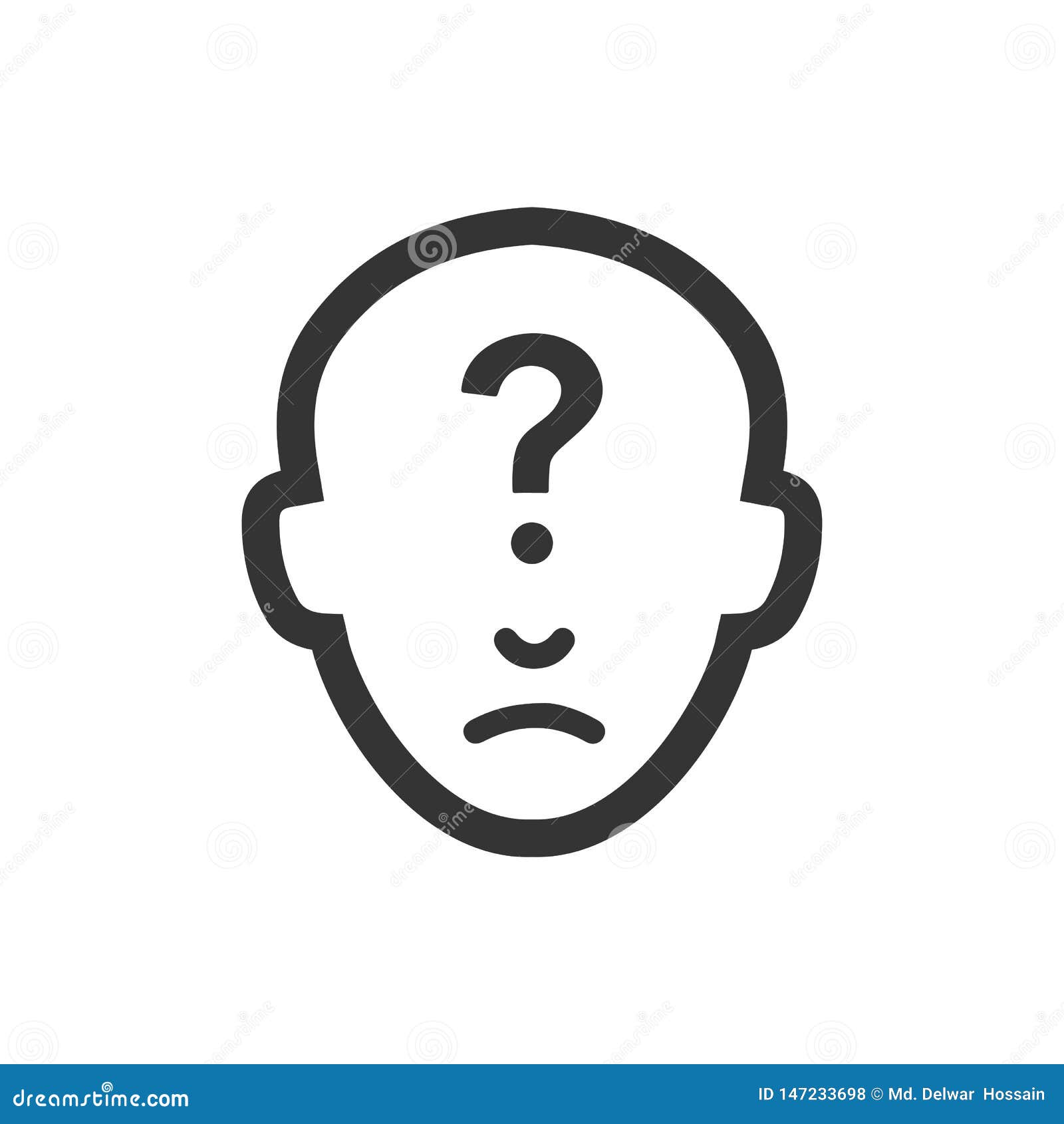 Feeling doubt icon stock vector. Illustration of vector - 147233698