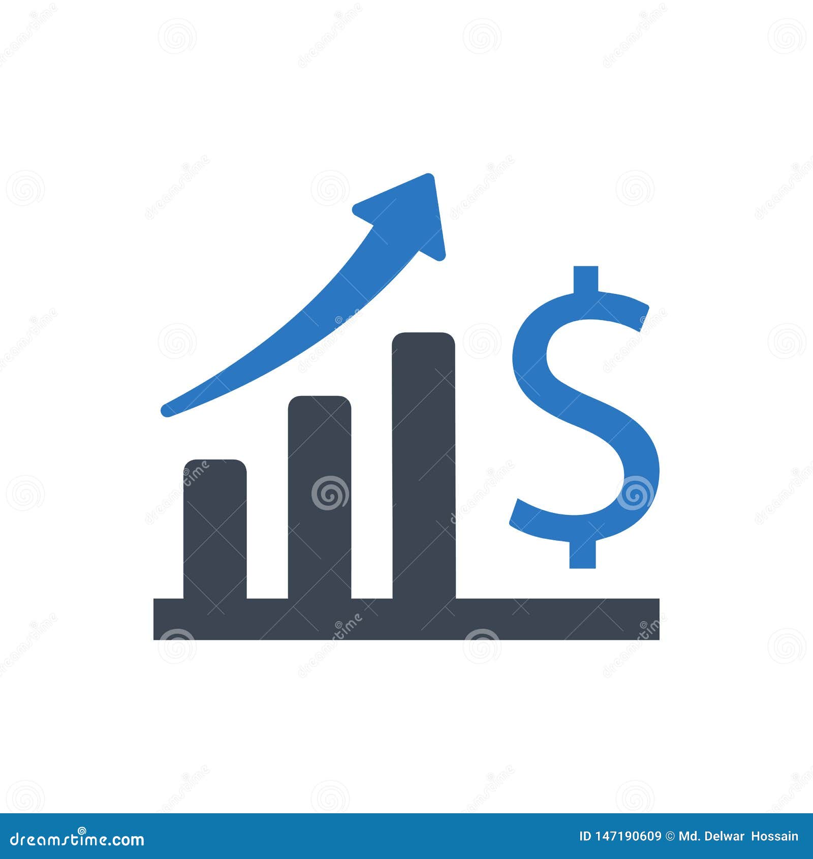 Financial progress icon stock vector. Illustration of symbol - 147190609