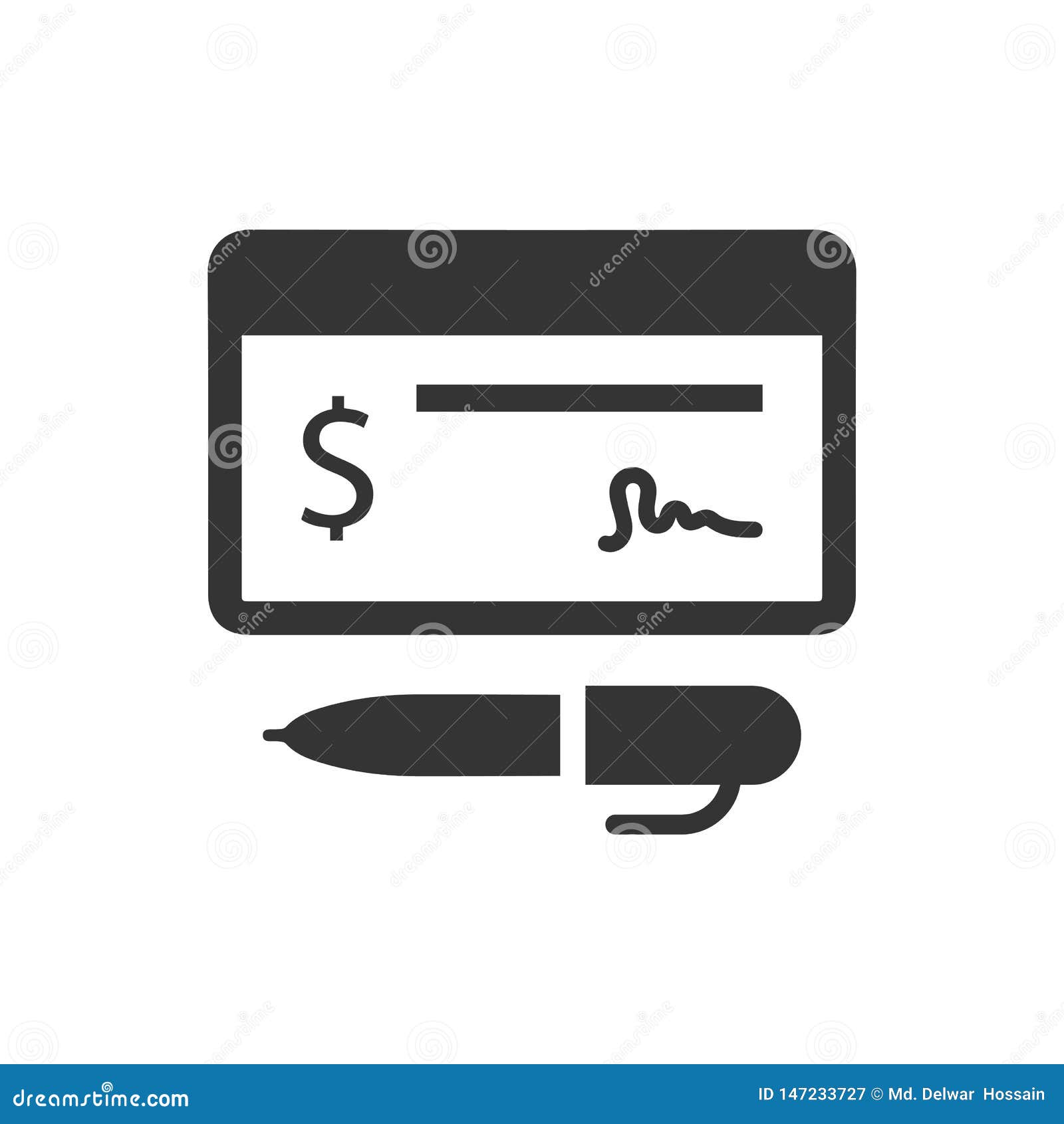 Issuing A Cheque Icon Cartoon Vector | CartoonDealer.com #147190697