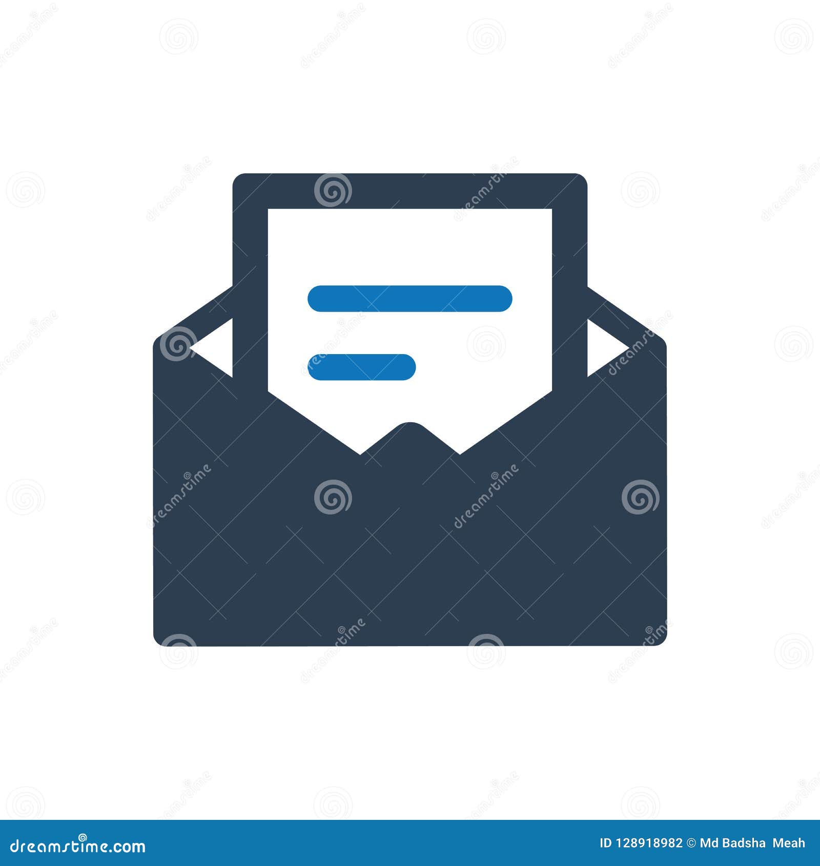 Open message icon stock vector. Illustration of vector - 128918982