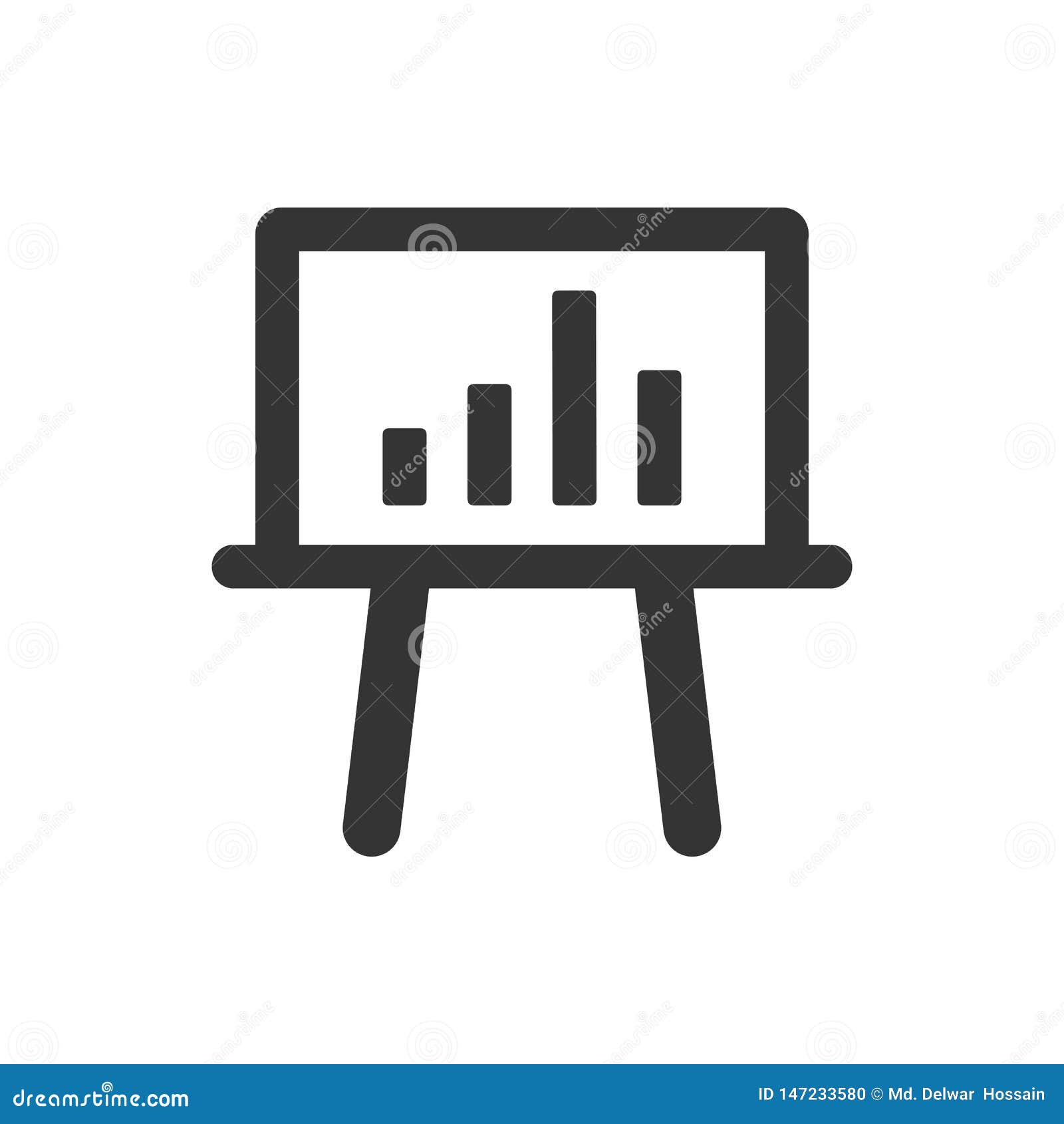 Presenting Statistics Report Icon Stock Vector - Illustration of ...