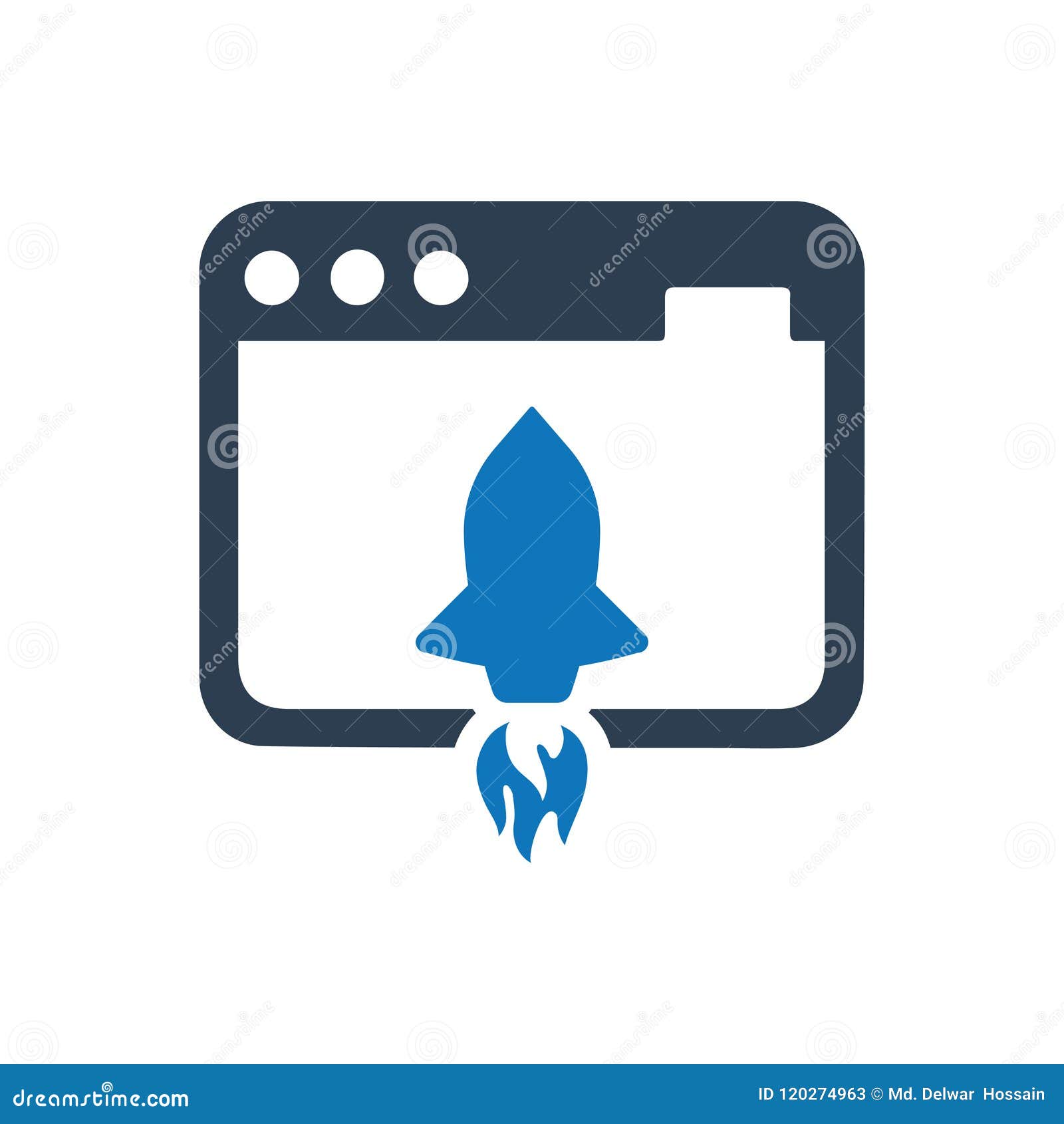 Project Launch Icon stock vector. Illustration of marketing - 120274963