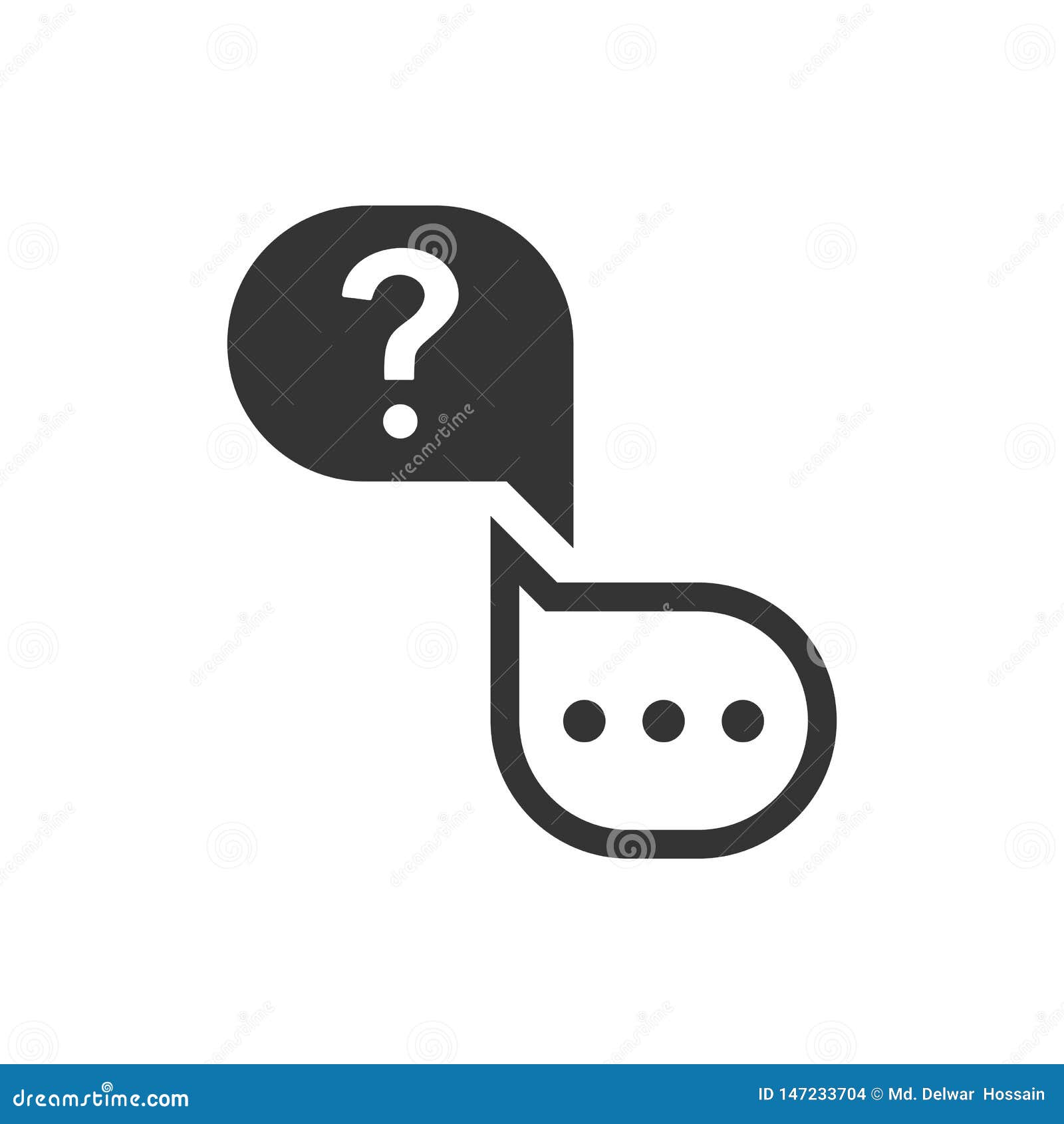 Question and answer icon stock vector. Illustration of symbol - 147233704