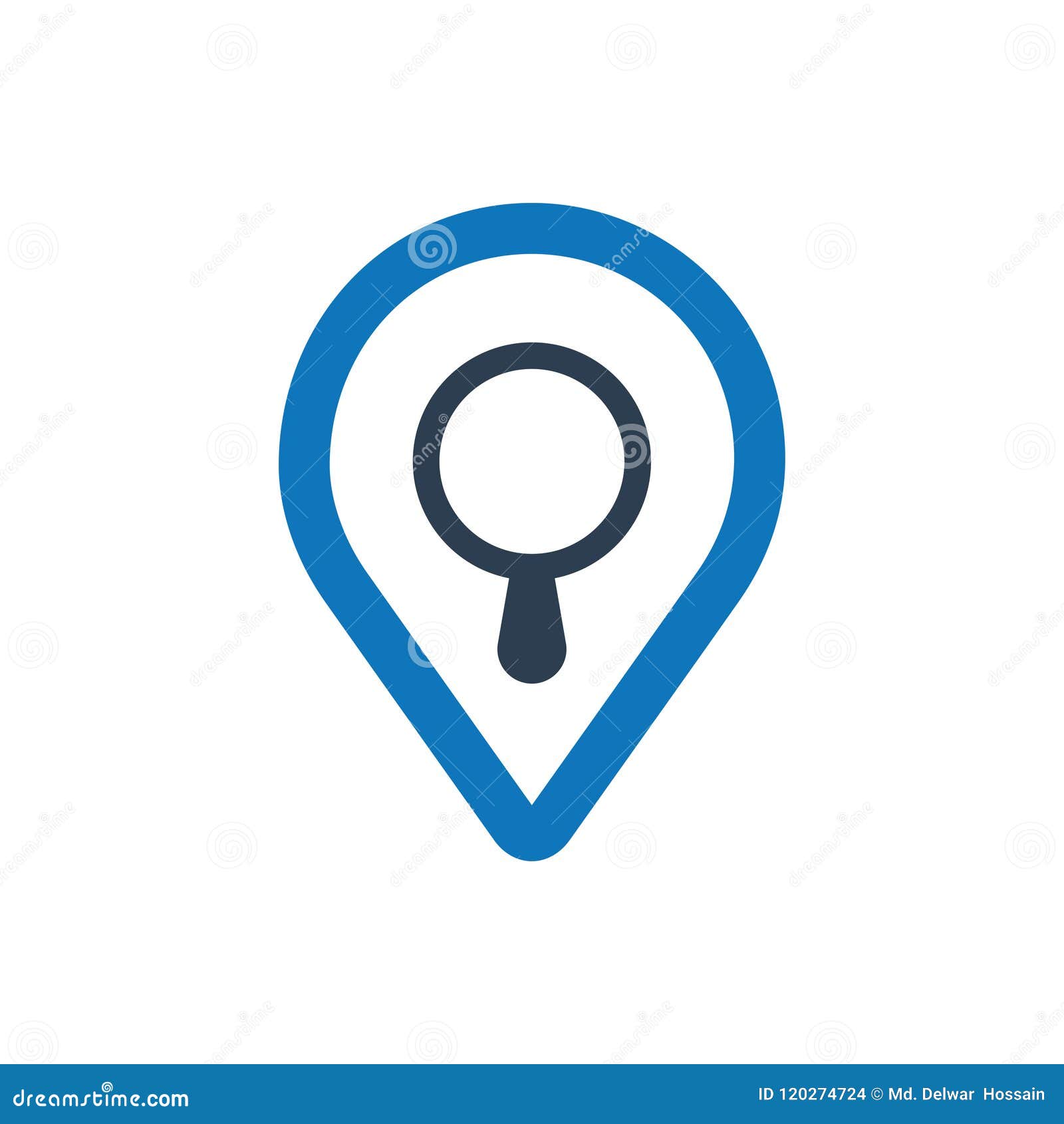 Search Map Icon stock vector. Illustration of search - 120274724